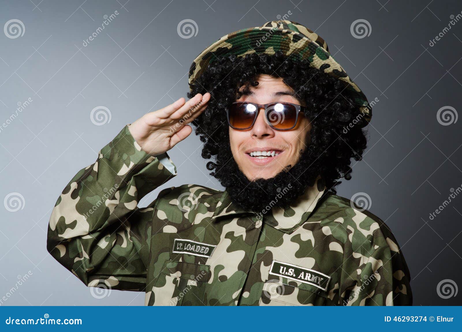 Funny soldier in military stock photo. Image of camouflage - 46293274