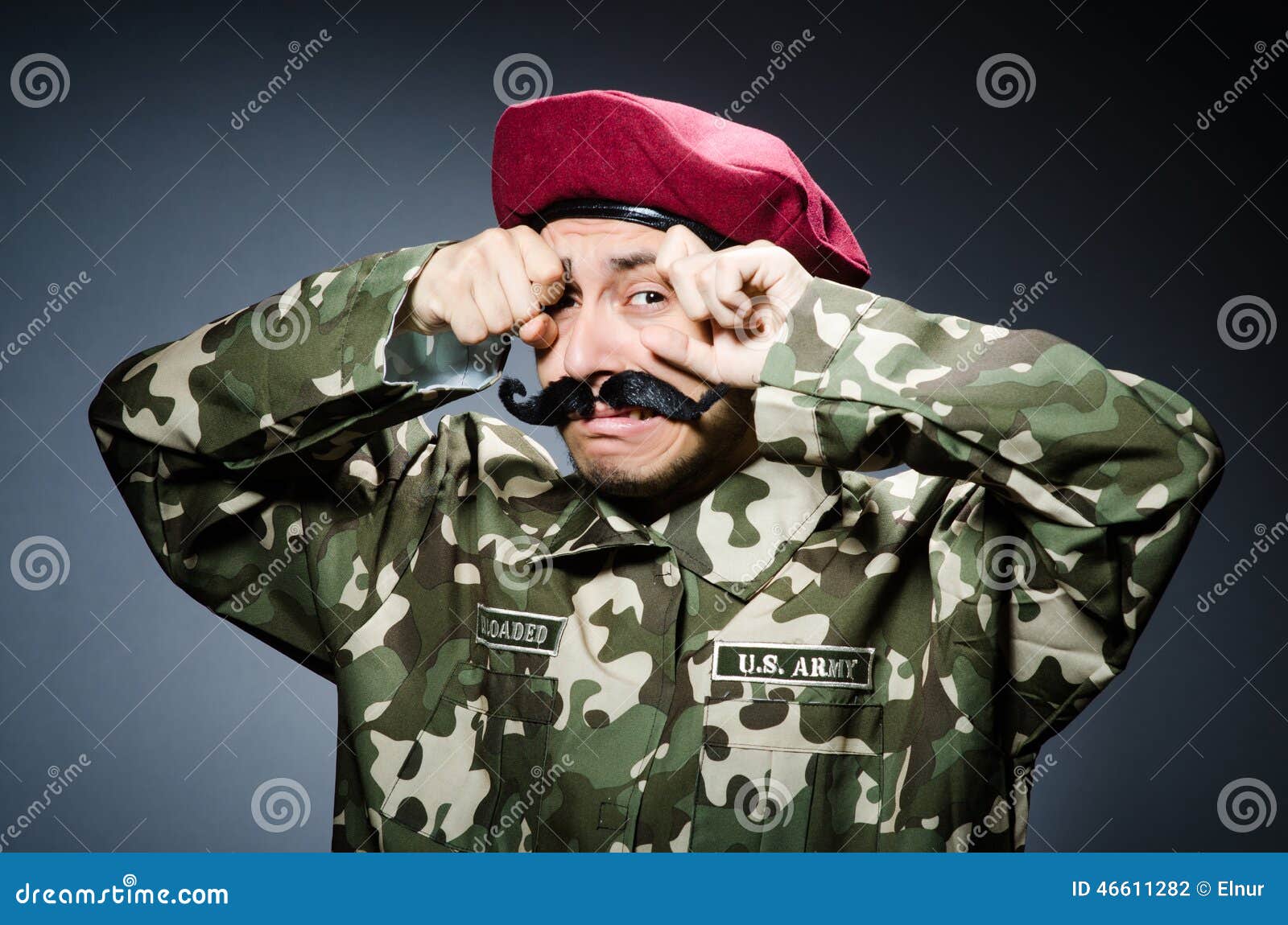 Funny soldier in military stock photo. Image of nerd - 46611282