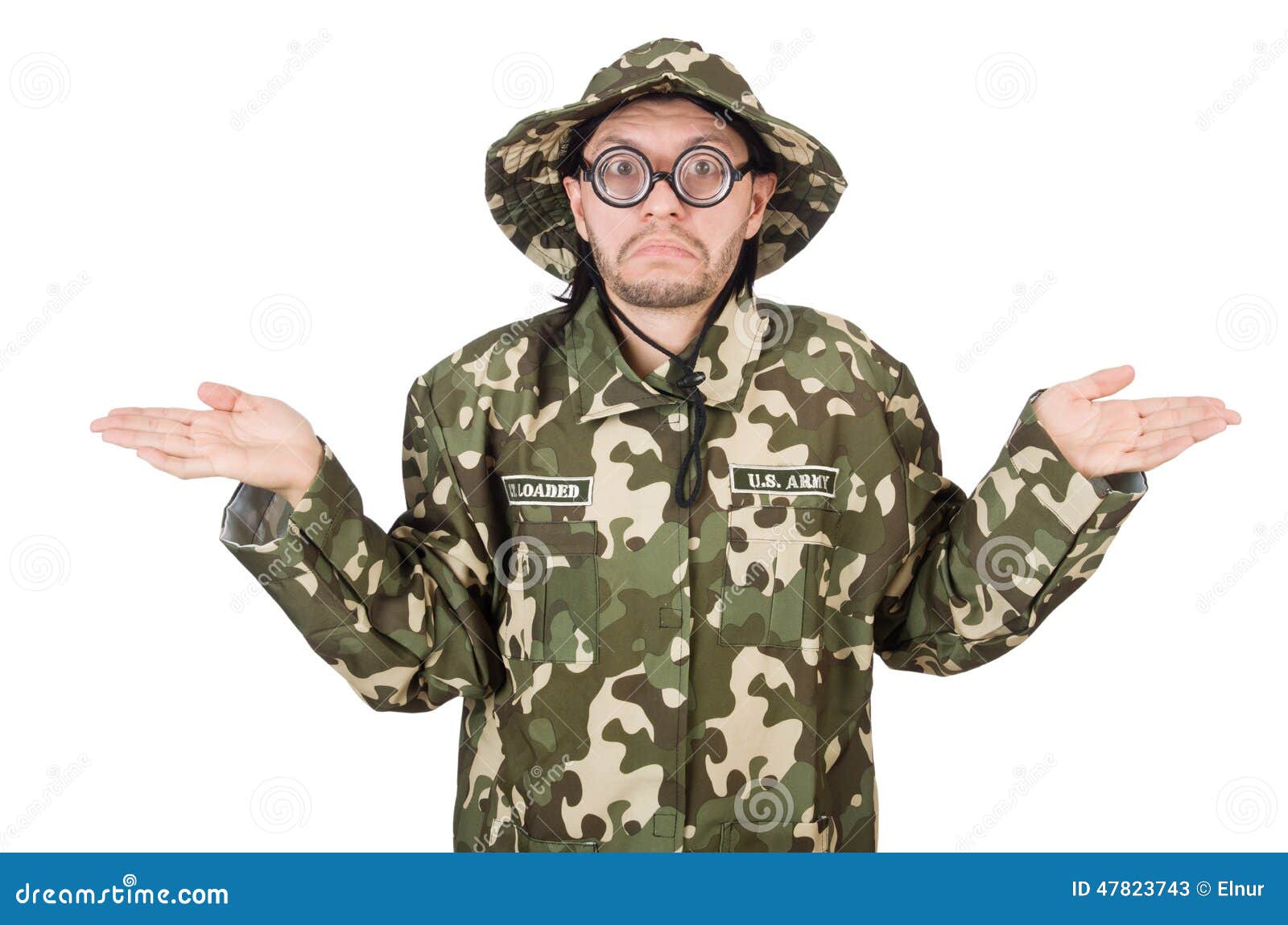 Funny soldier in military stock image. Image of amazed - 47823743