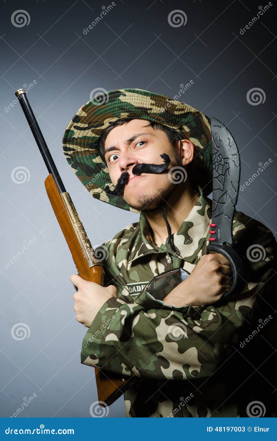Funny soldier in military stock image. Image of armor - 48197003