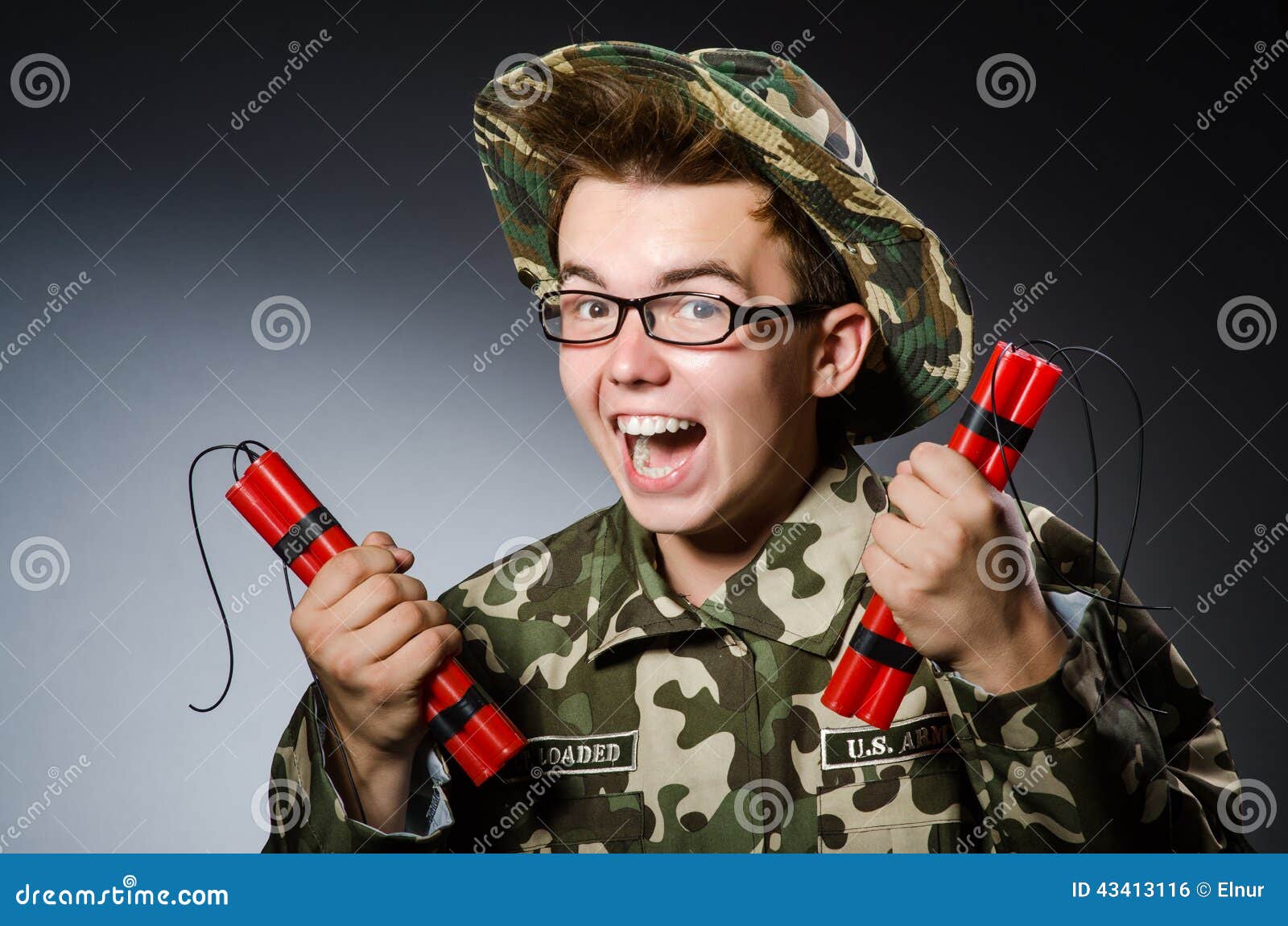 Funny soldier stock photo. Image of handgun, fuse, aiming - 43413116