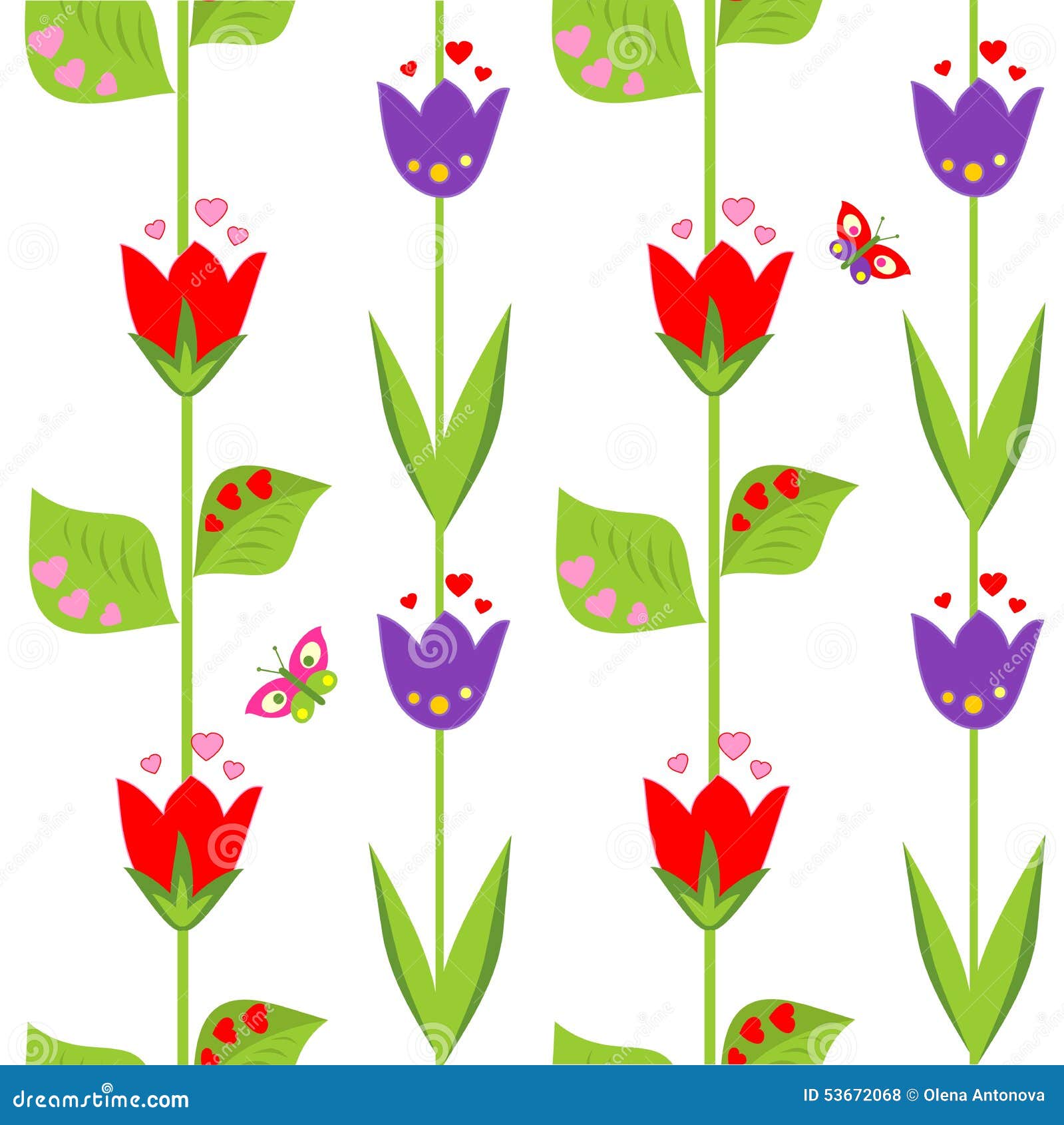 Funny Spring Wallpaper with Tulip Stock Vector - Illustration of funny ...