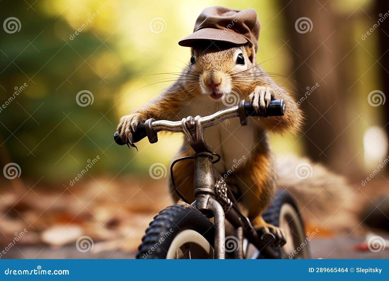 Funny Squirrel Riding a Bicycle Stock Photo - Image of cycle, squirrel ...