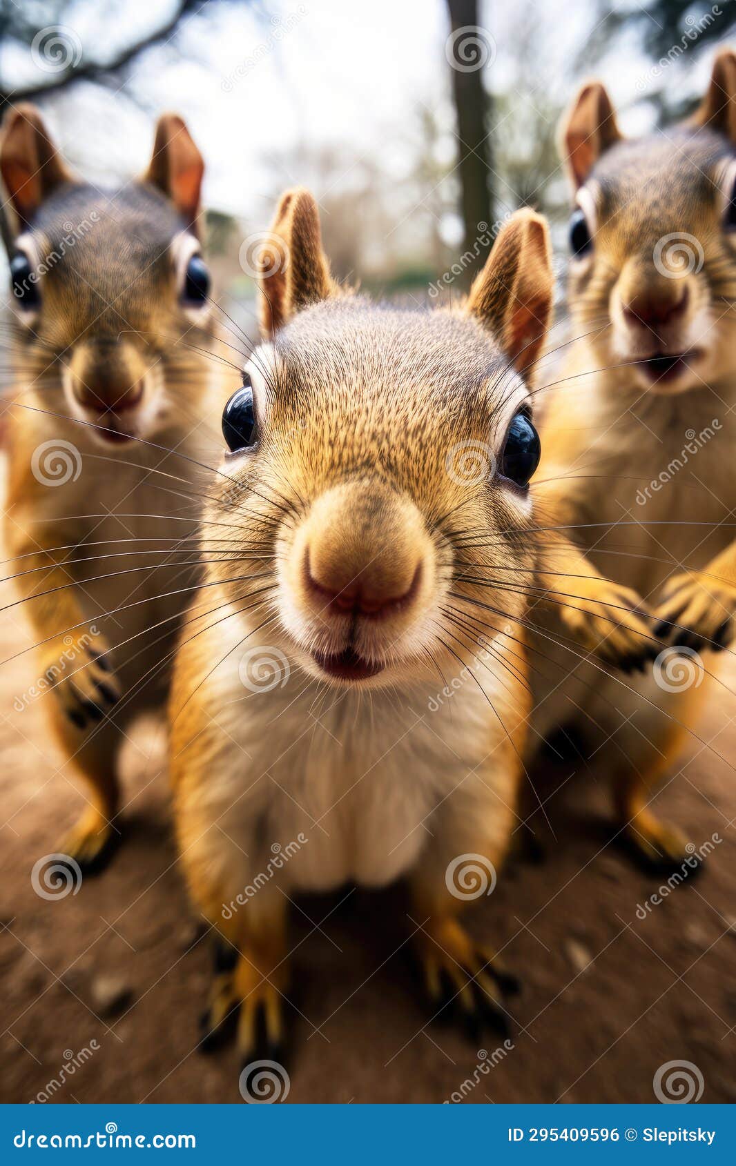 Funny Squirrels with Big Eyes Looking into the Camera Stock Photo ...
