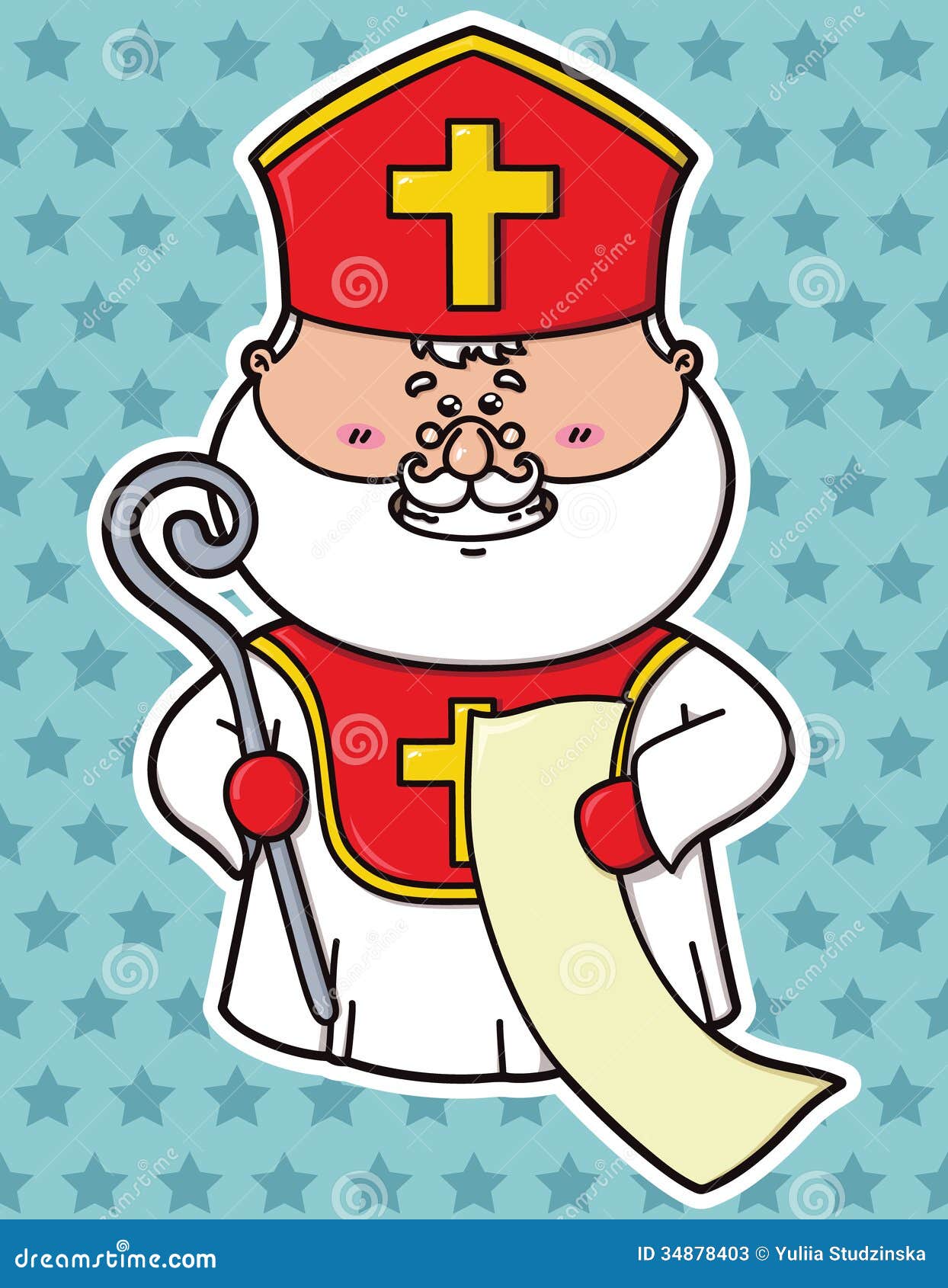 Funny St. Nicholas. stock vector. Illustration of czech - 34878403