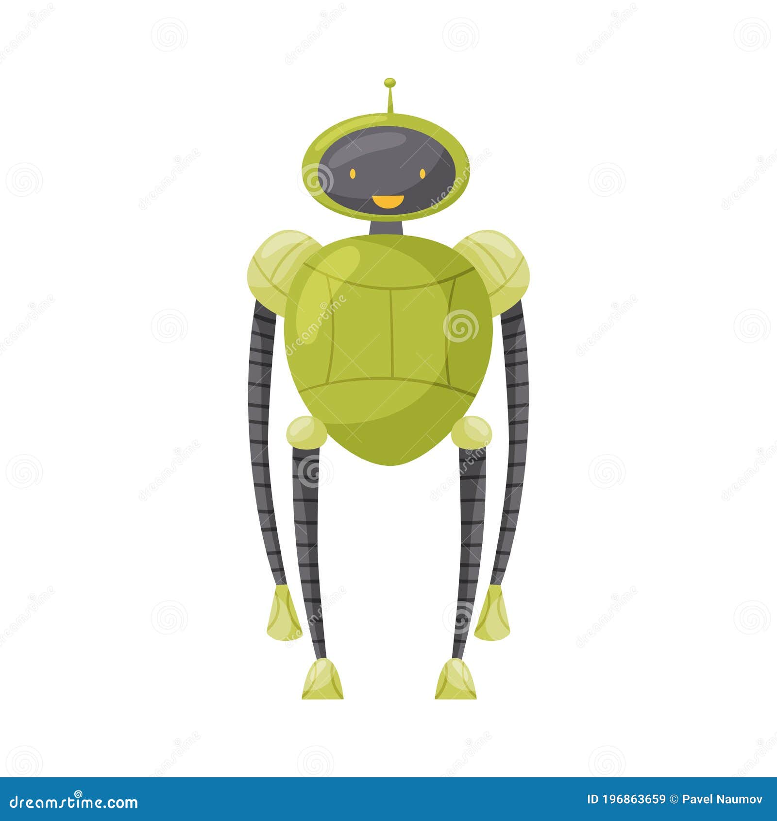 Funny Standing Humanoid or Robot with Antenna As Artificial ...