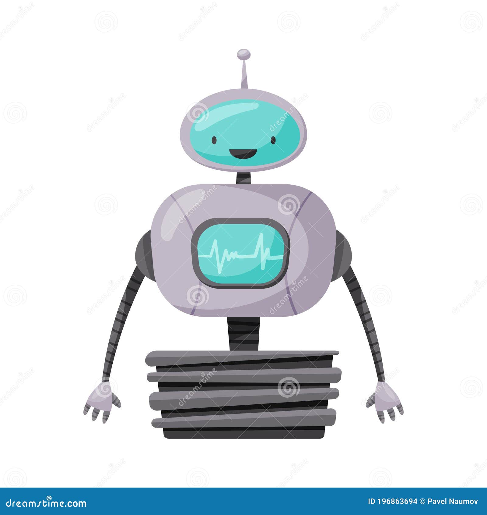 Funny Standing Humanoid or Robot with Antenna As Artificial ...