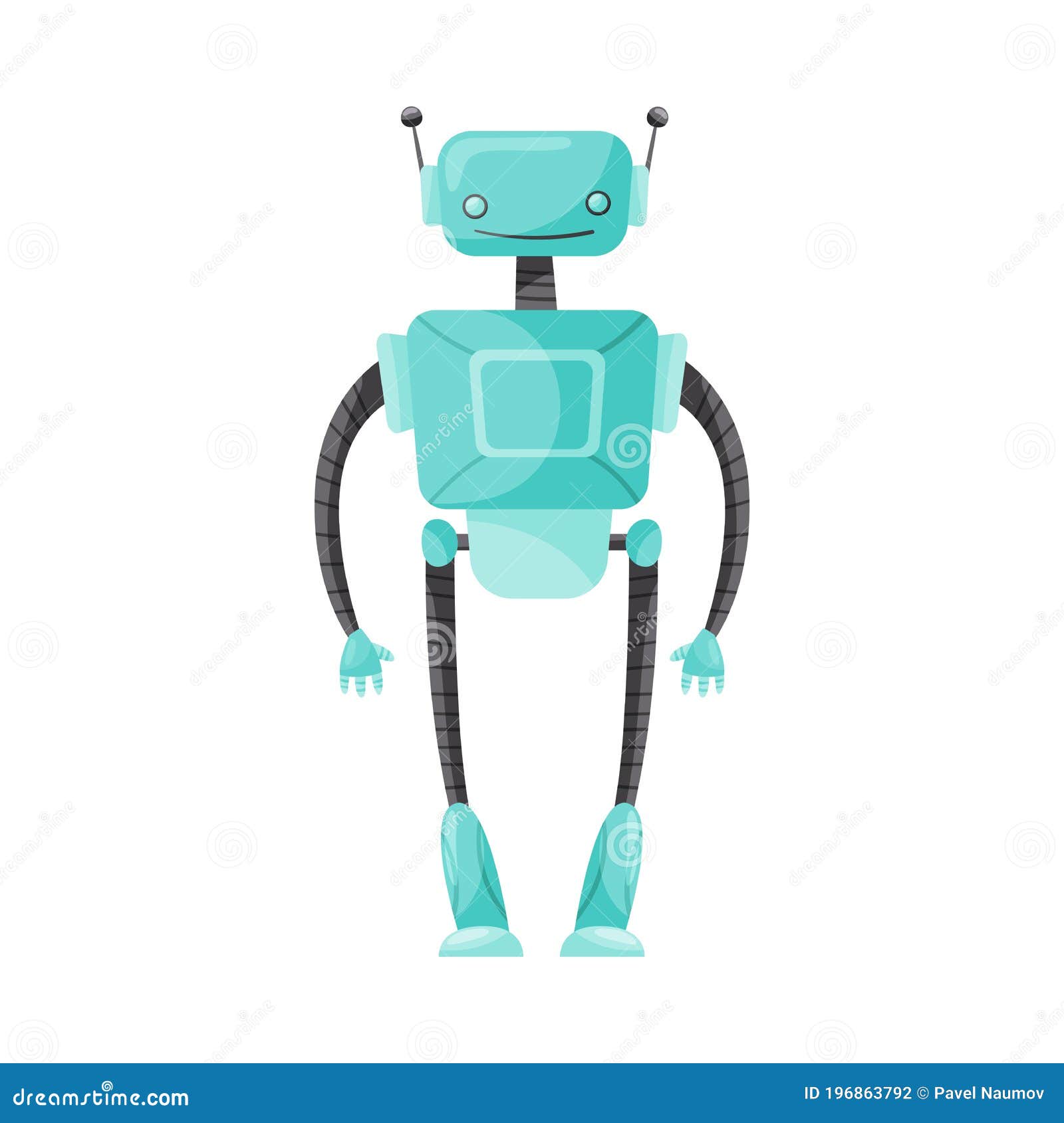 Funny Standing Humanoid Or Robot With Antenna As Artificial ...