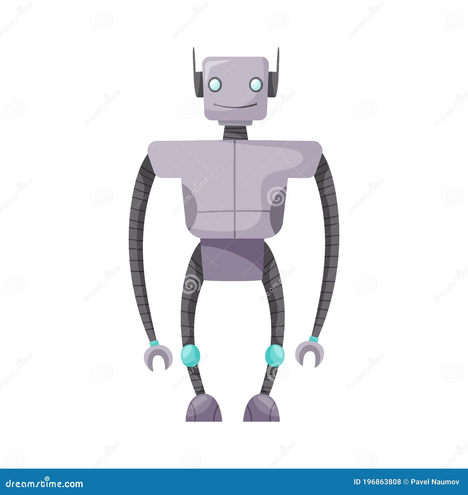 Funny Standing Humanoid or Robot with Antenna As Artificial ...