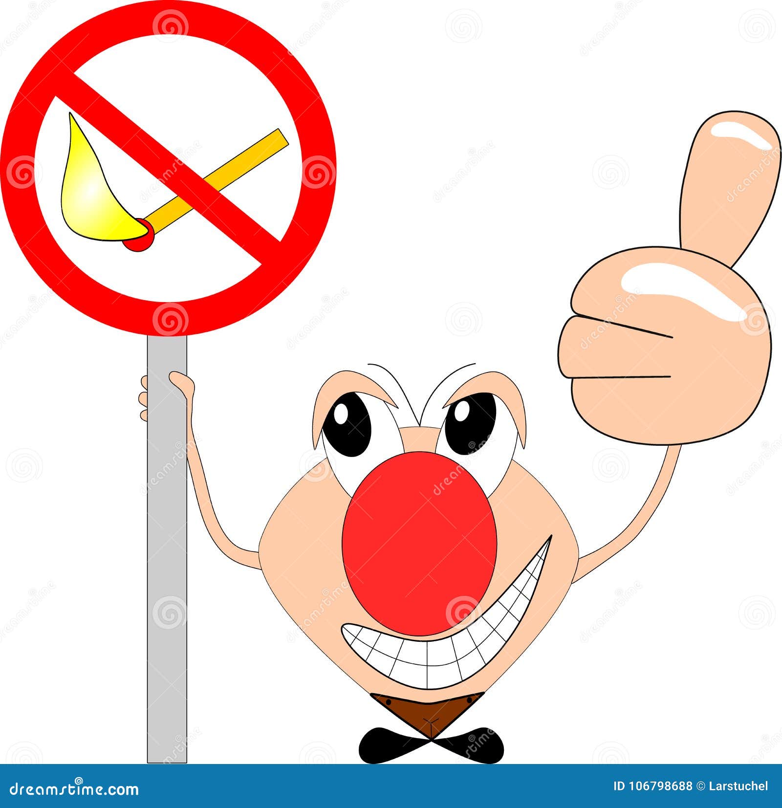 Funny Stick Figure Forbids Making Fire Stock Photography ...