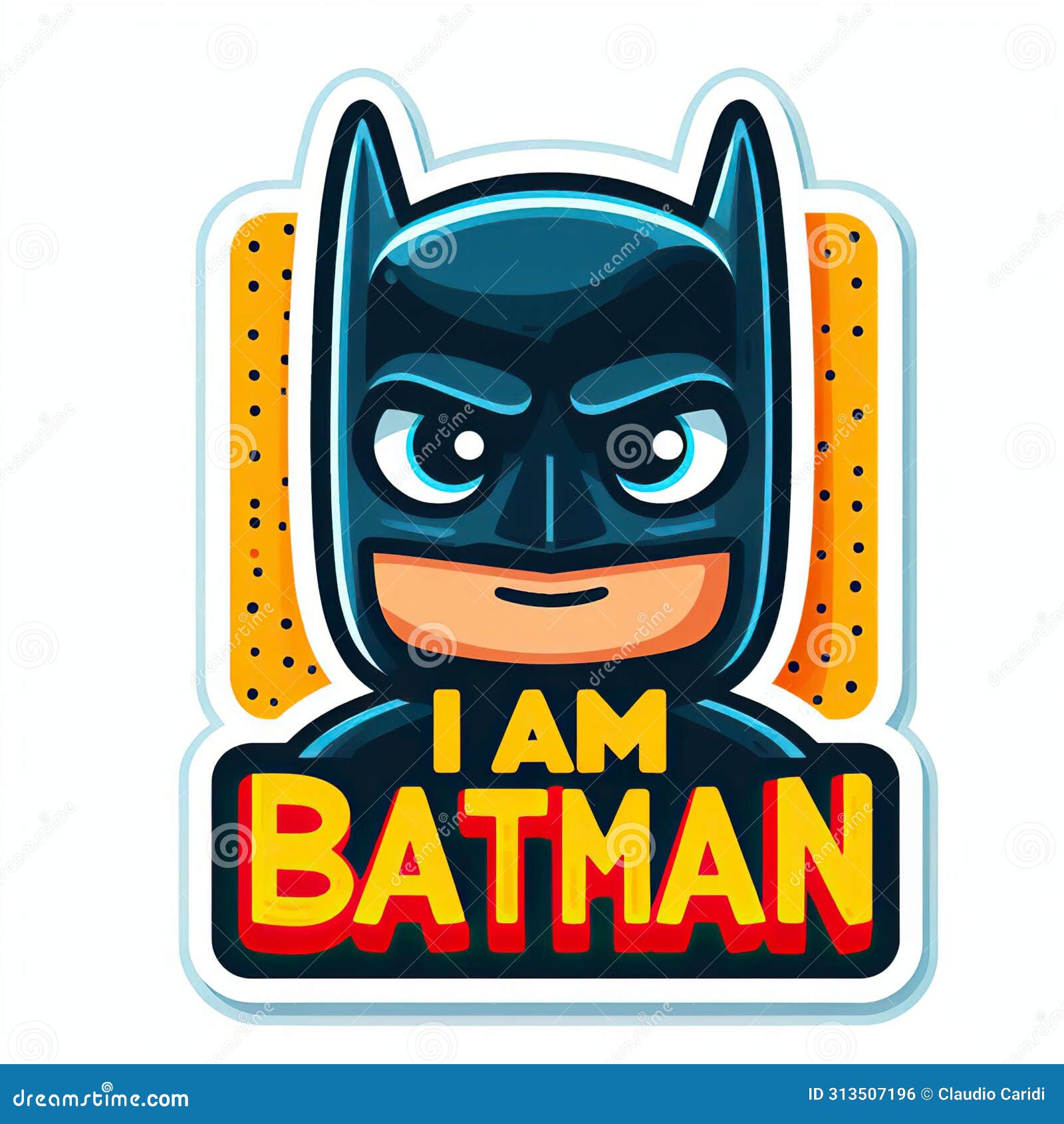 Funny Sticker of Batman Isolated on White Background Stock Photo ...