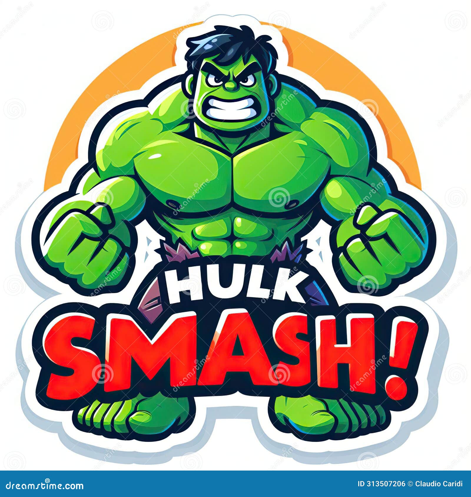 Funny Sticker of Hulk Isolated on White Background Editorial Photo ...