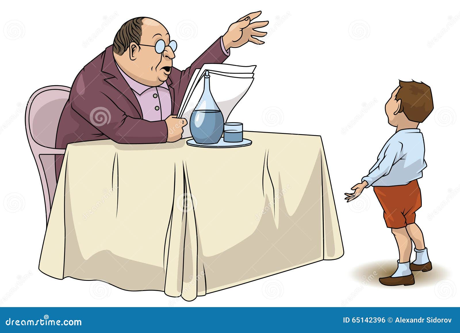 Funny Stock Illustration. the Teacher Explains the Lesson To the ...