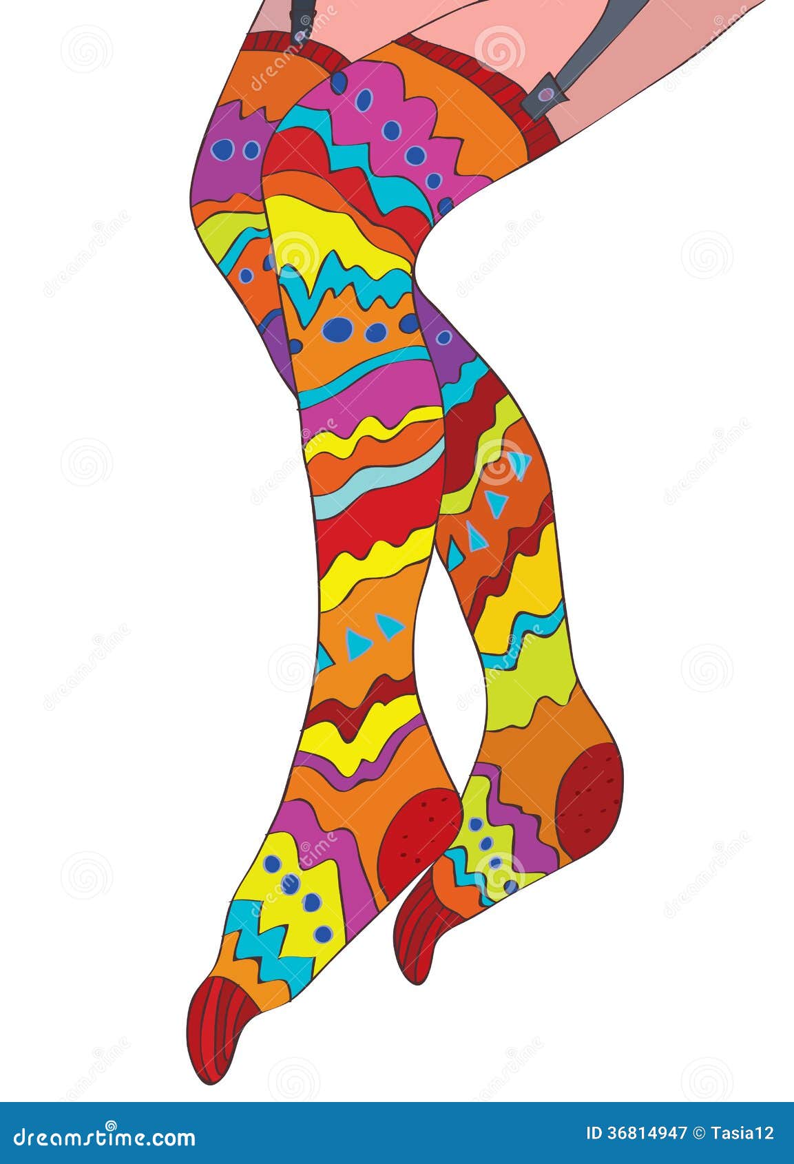 Funny Stockings for Girls with Pattern Stock Vector - Illustration of ...