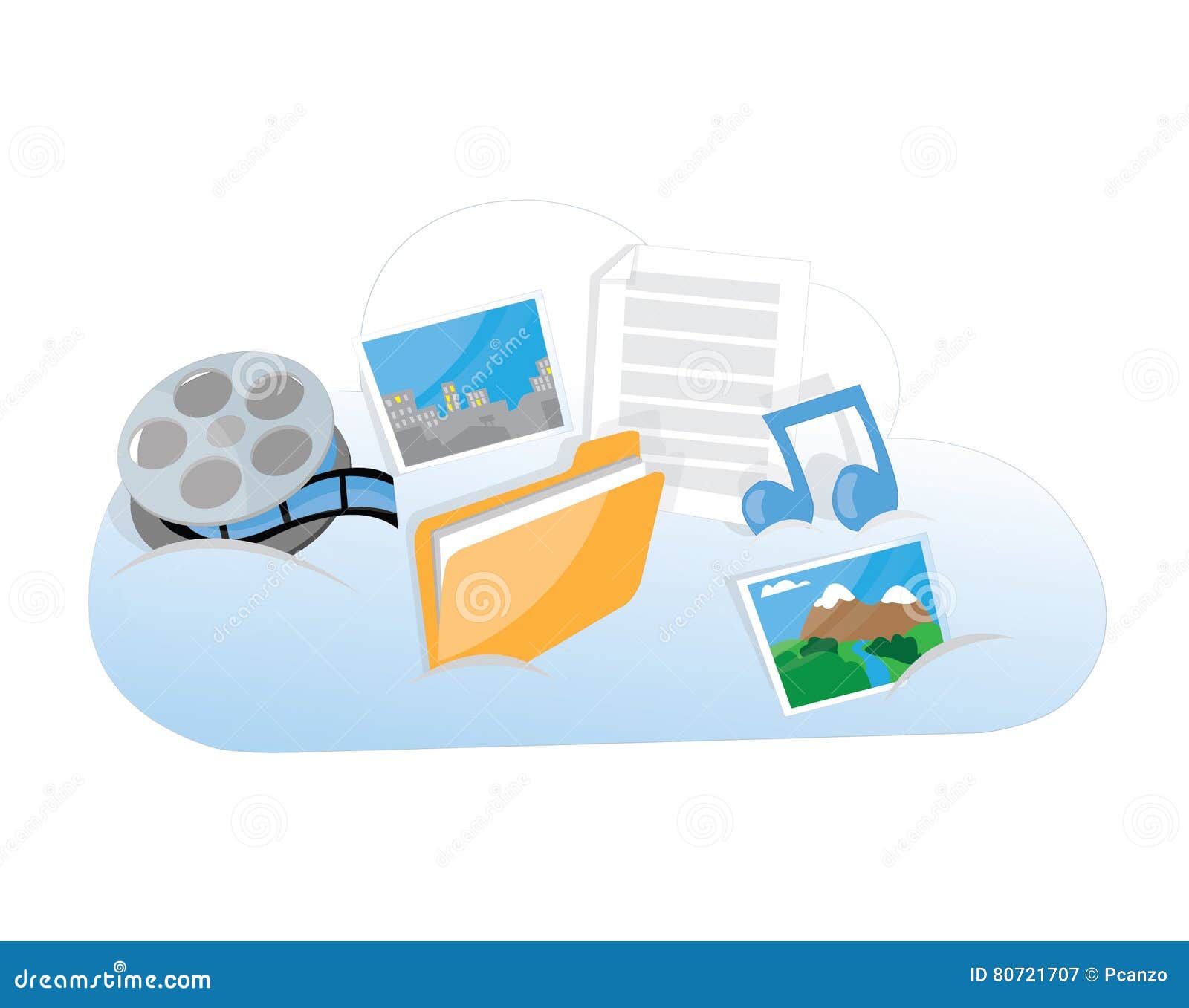 Funny storage cloud stock illustration. Illustration of computer - 80721707