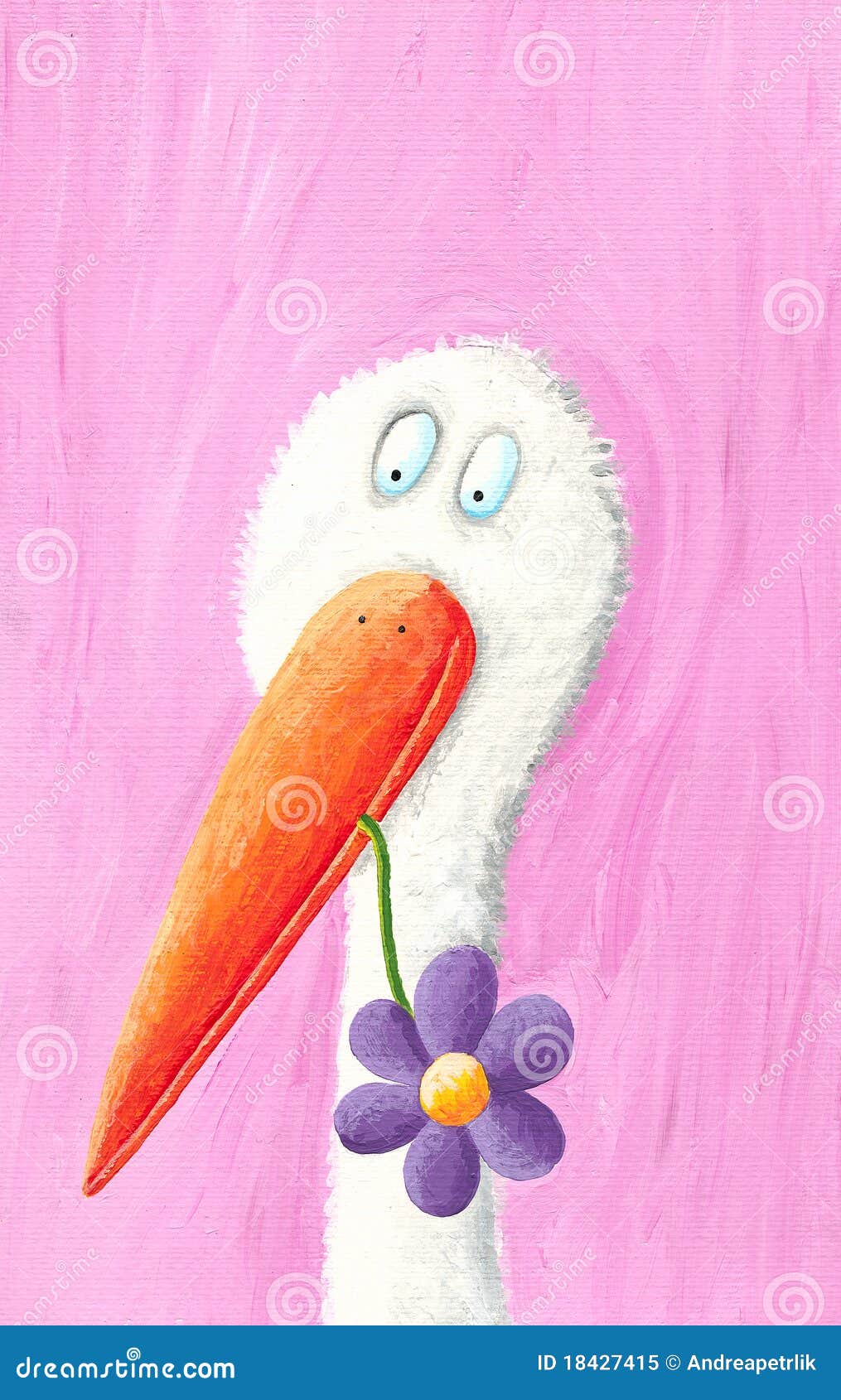 Funny Stork Fly Cartoon Vector | CartoonDealer.com #23782329