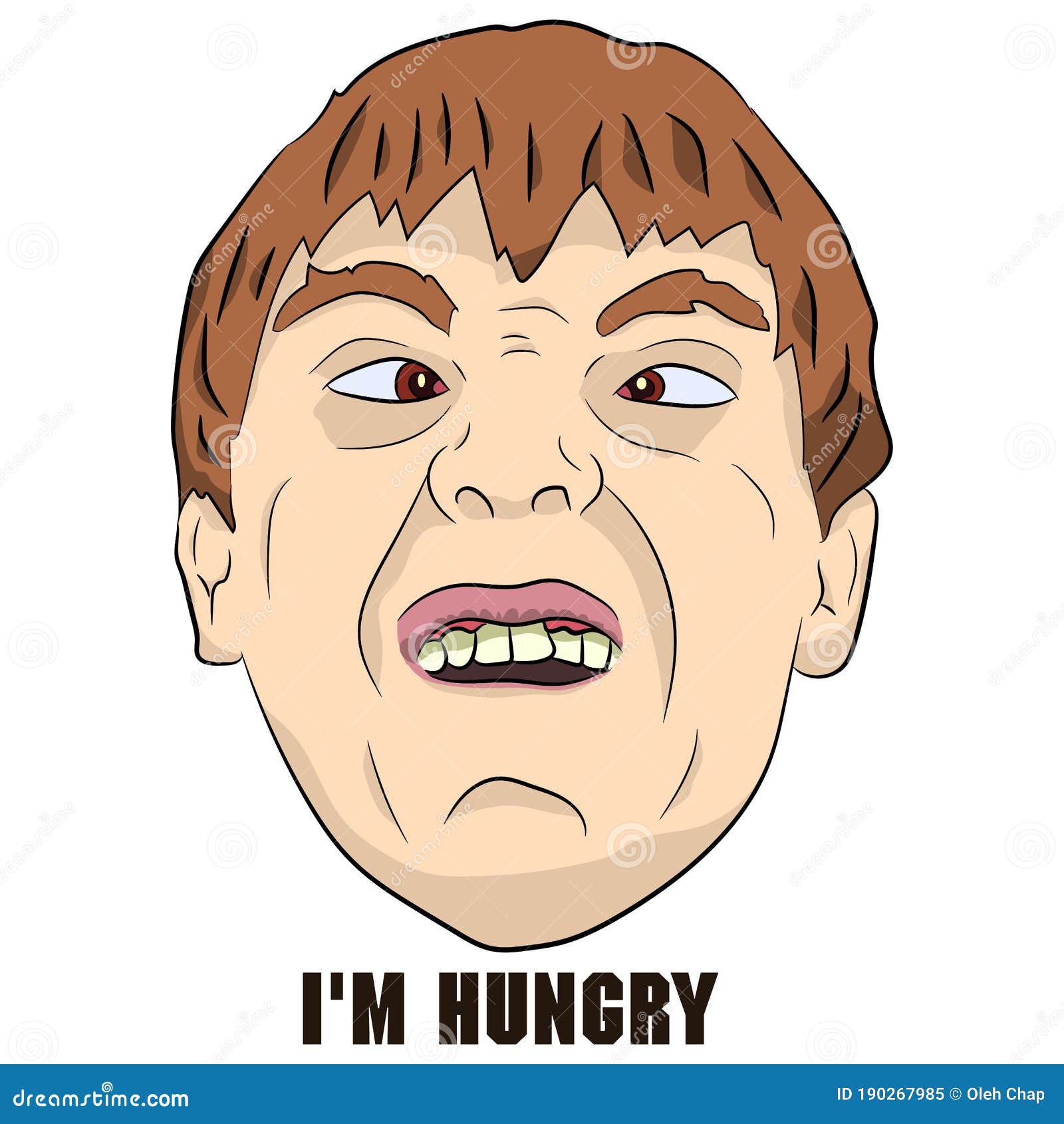 Funny and Strange Man Face. Stock Vector - Illustration of graphic ...