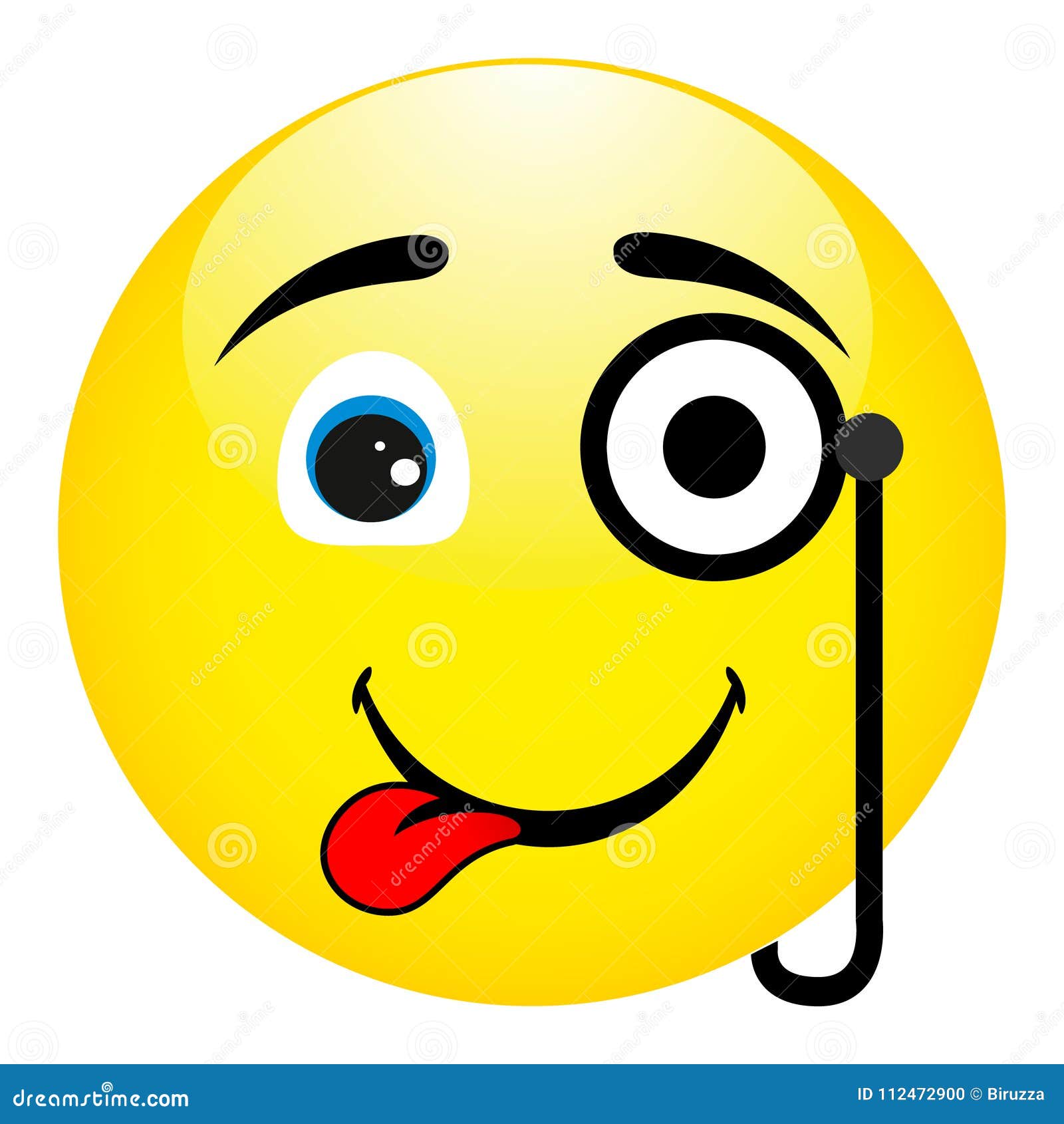 Funny and Strange Smile with a Monocle in the Eye Stock Vector ...
