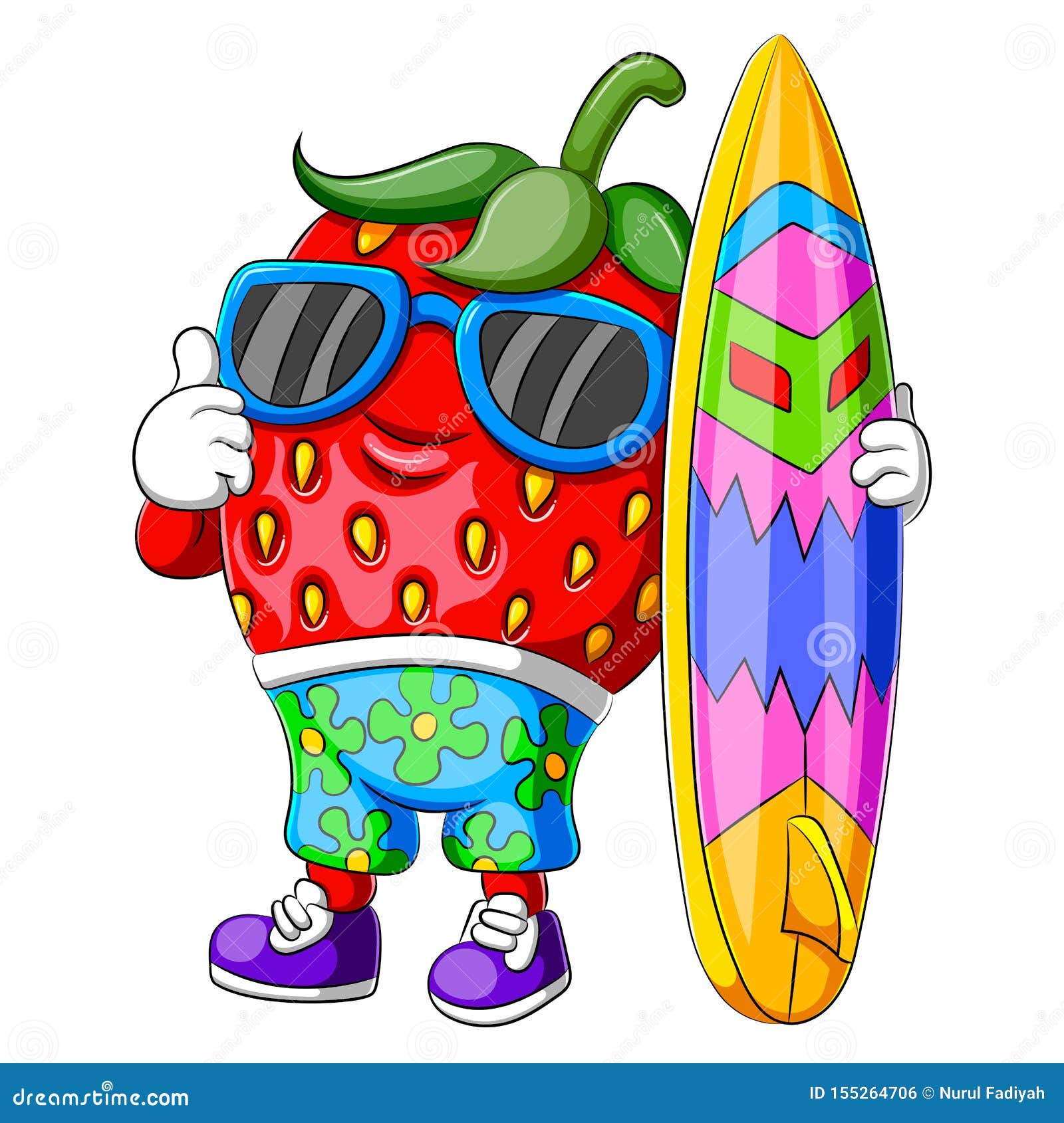 Strawberry Cartoon Emoji Emoticon Icon Vector Illustration ...