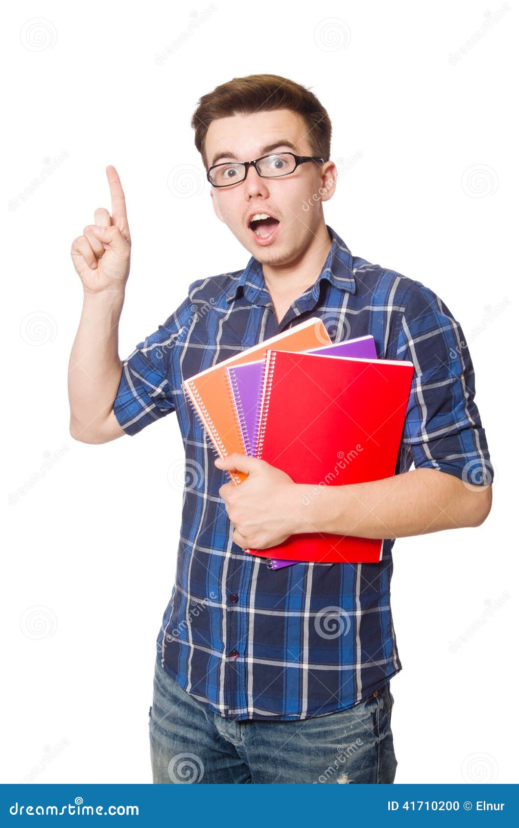 Funny student isolated stock photo. Image of casual, pretty - 41710200