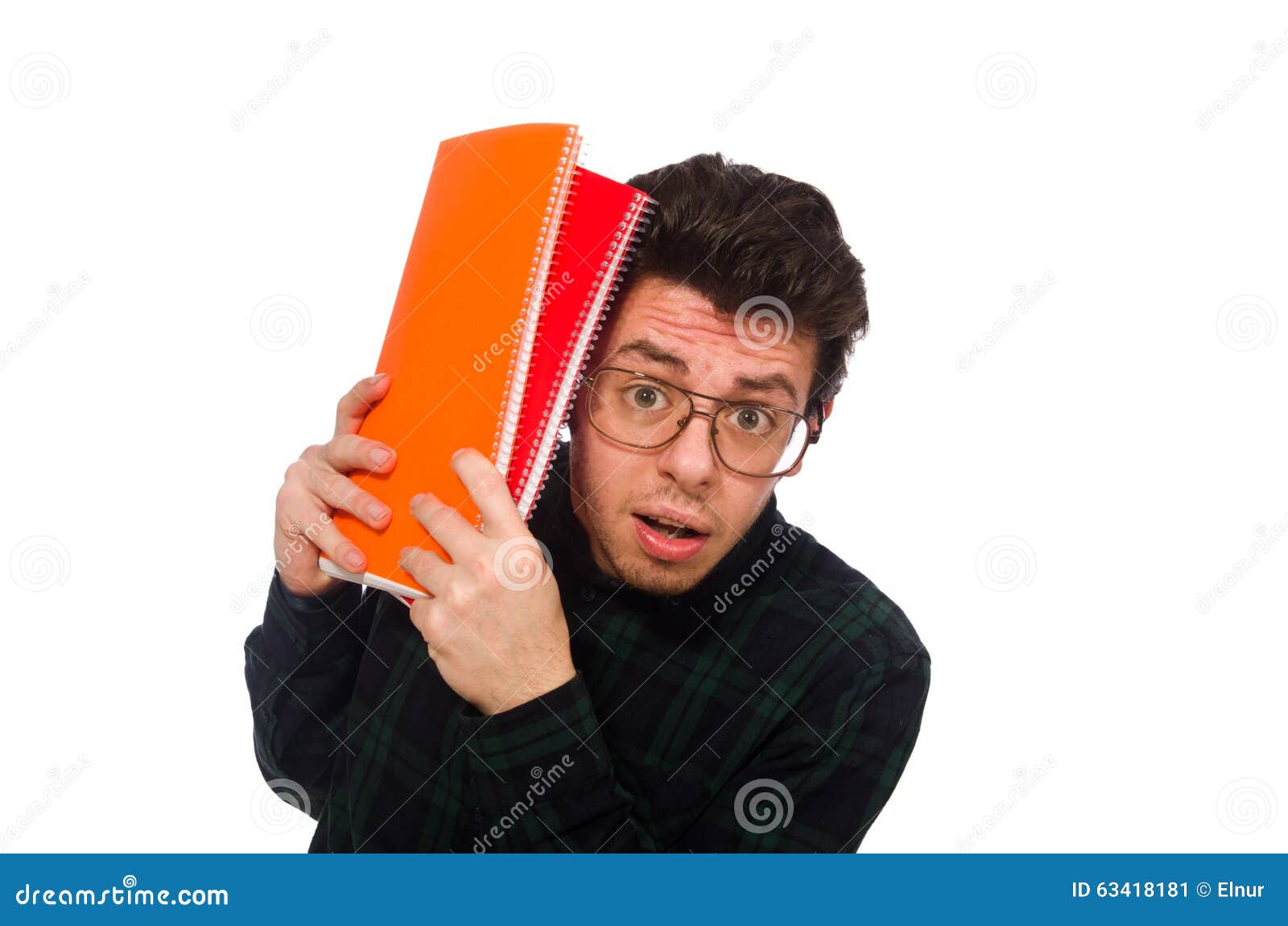 The Funny Student Isolated on the White Stock Image - Image of ...