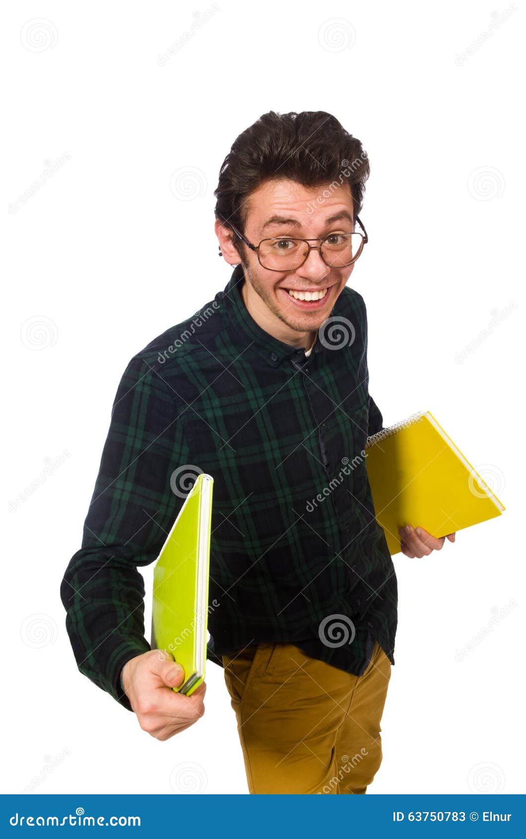 The Funny Student Isolated on the White Stock Image - Image of school ...