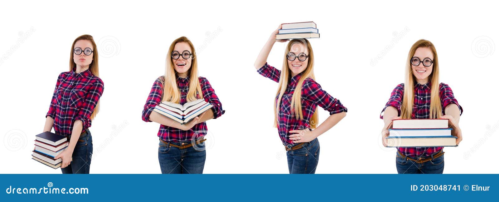 Funny Student with Stack of Books Stock Image - Image of humor, exam ...