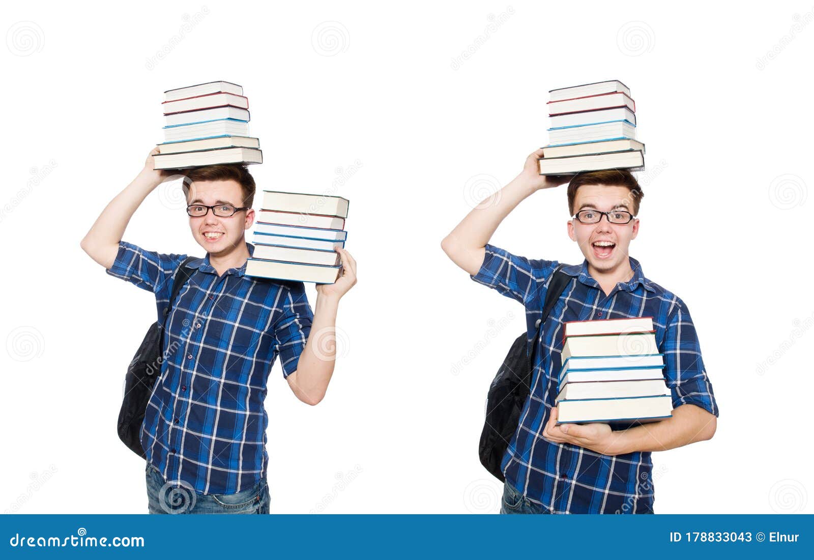 Funny Student with Stack of Books Stock Image - Image of humourous ... Funny Student with Stack of Books Stock Image - Image of humourous ...