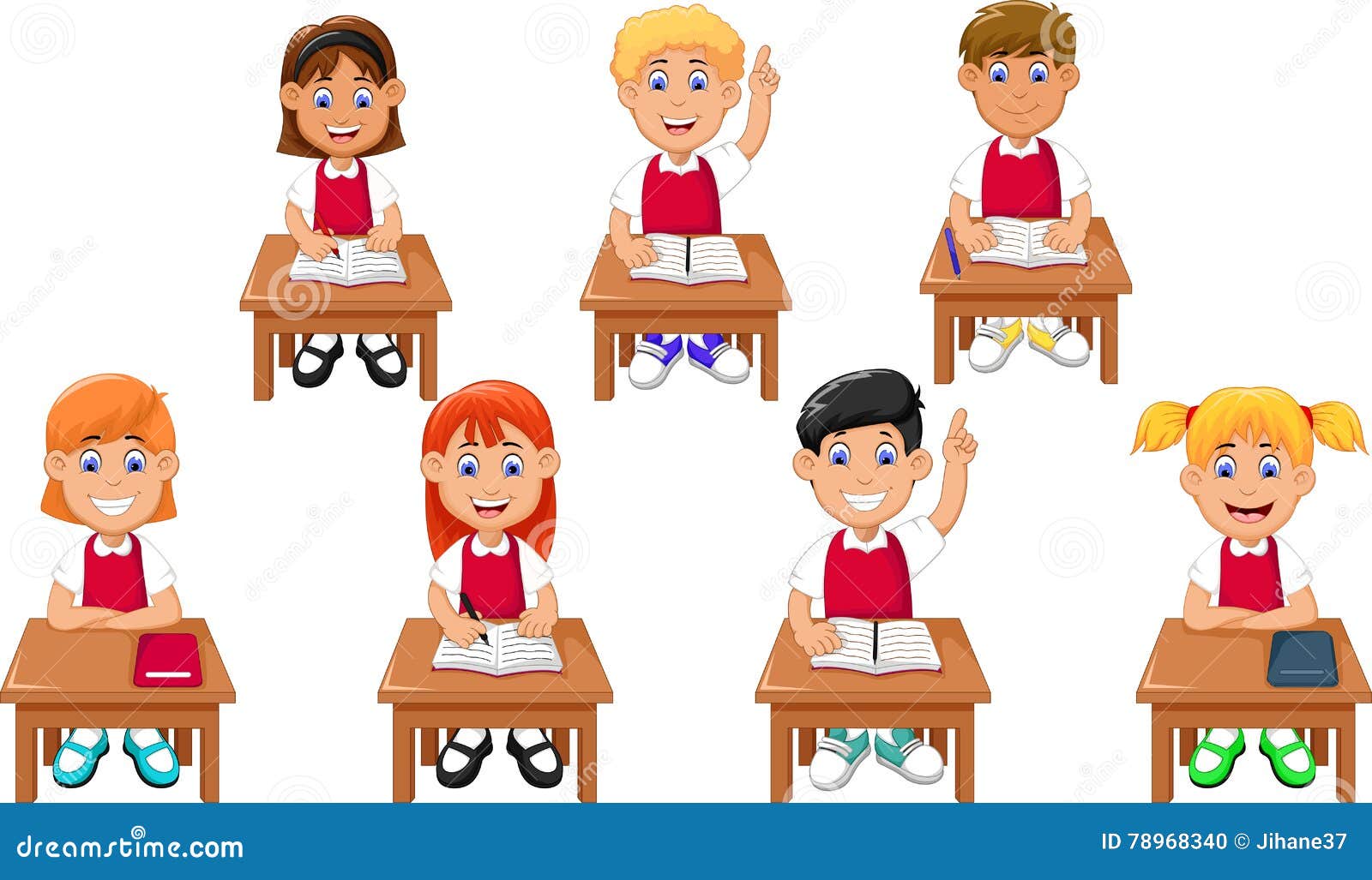 Cartoon Kid Learning Fractions Subject Royalty-Free Stock Photography ...