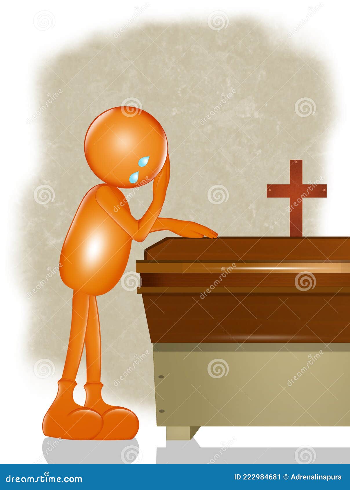 Stylized Illustration of Funeral Stock Illustration - Illustration of ...