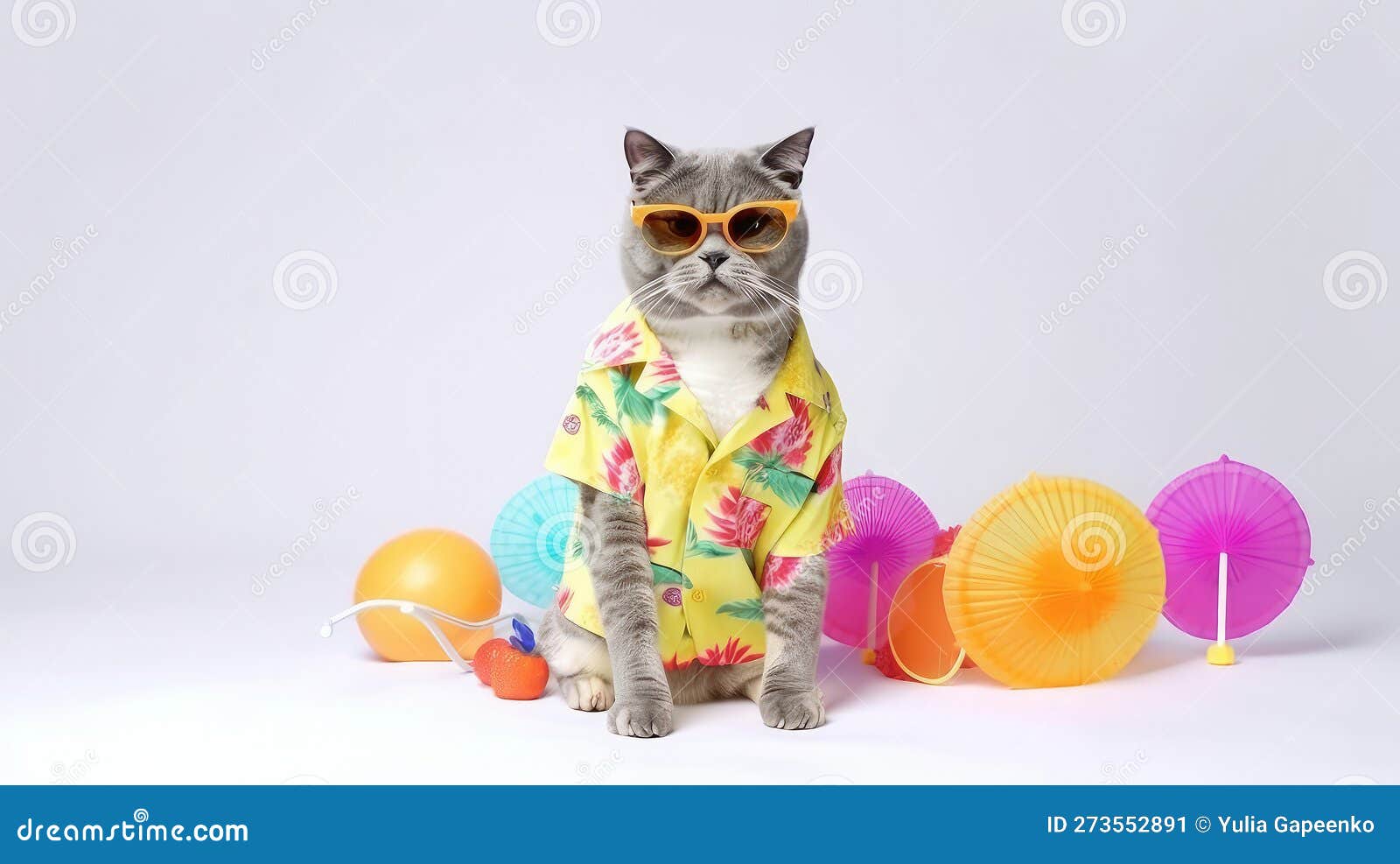 Funny Summer Cat. Illustration AI Generative Stock Illustration ...