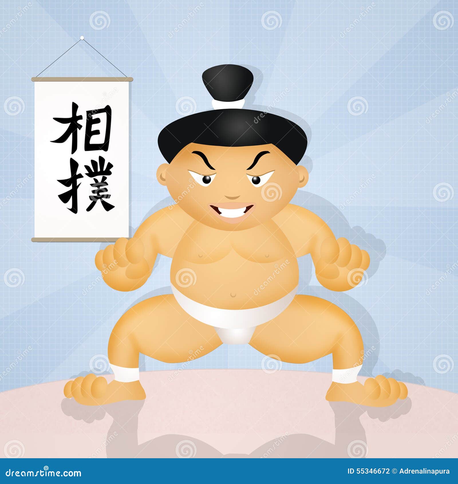 Funny sumo wrestler stock illustration. Illustration of belly - 55346672