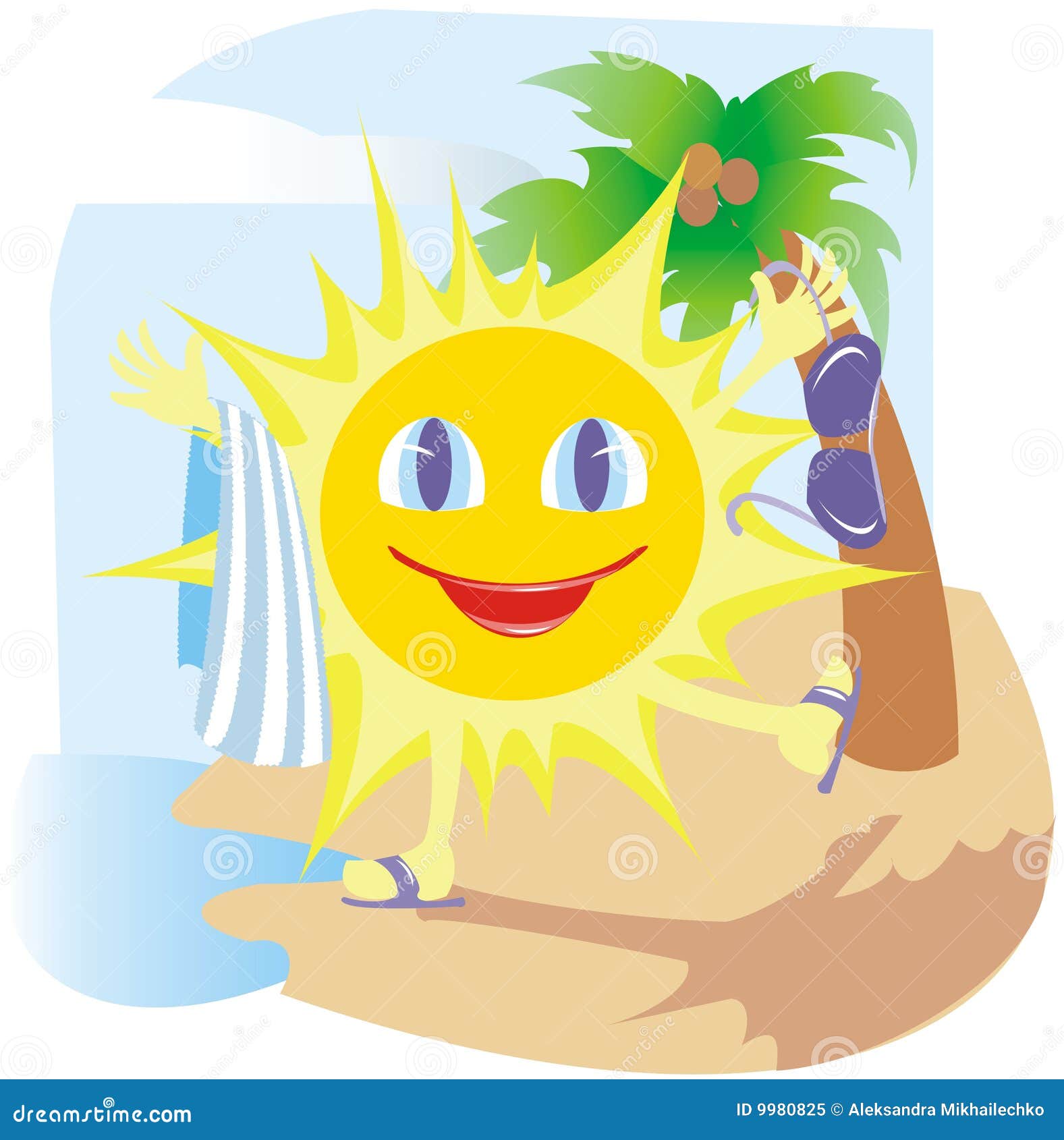 Funny sun stock illustration. Illustration of comics, sunny - 9980825