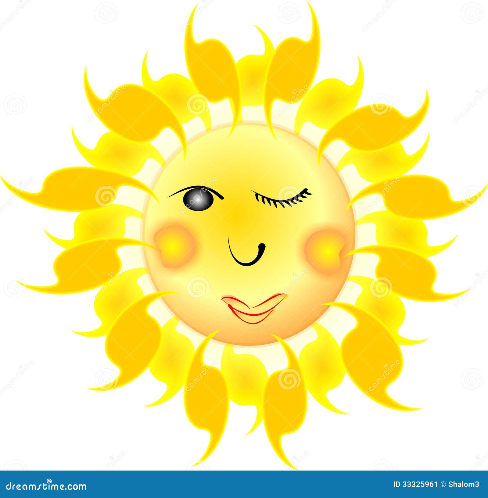 Funny sun stock vector. Illustration of curled, closed - 33325961