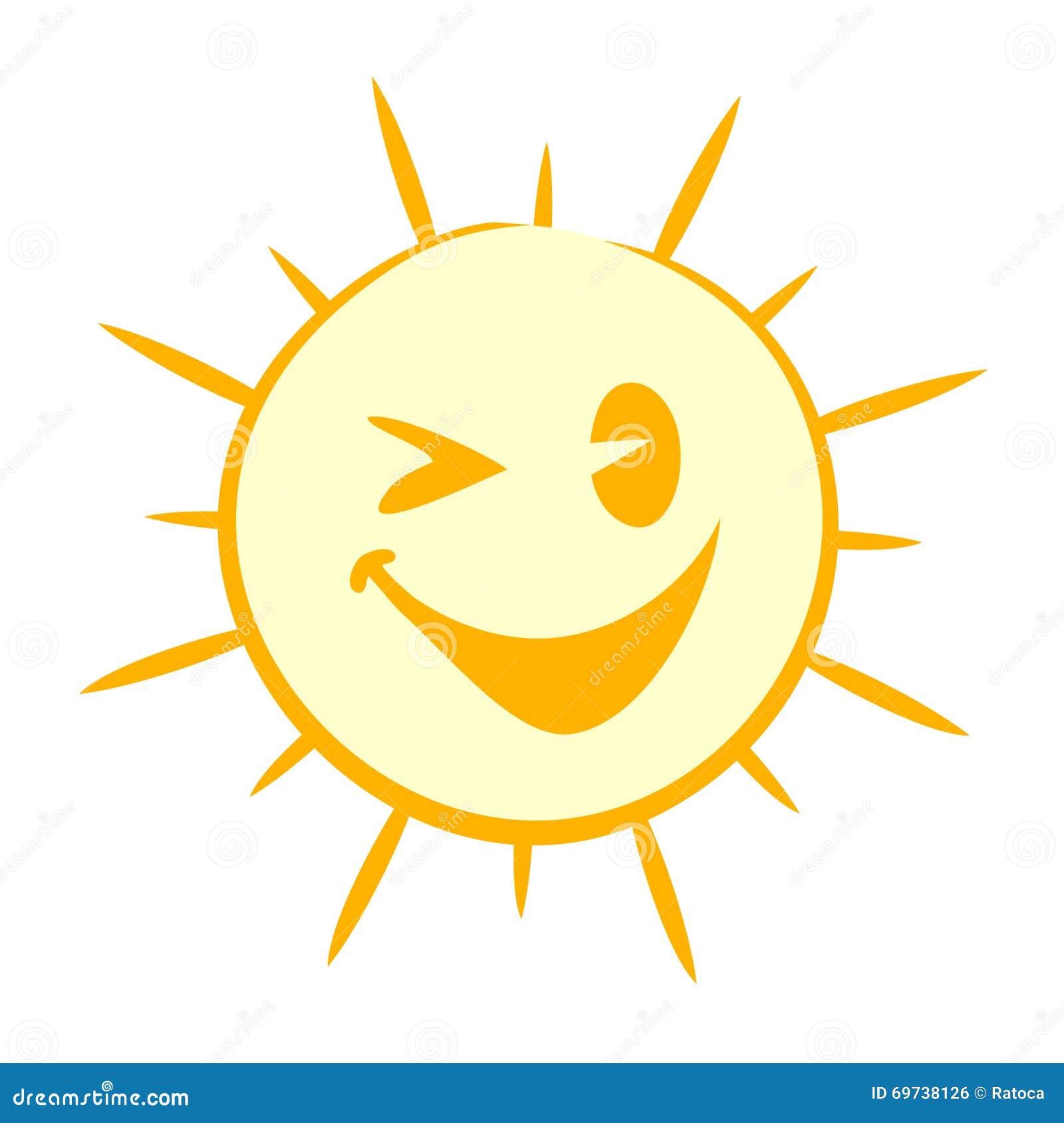 Funny sun stock vector. Image of comedy, summer, wink - 69738126