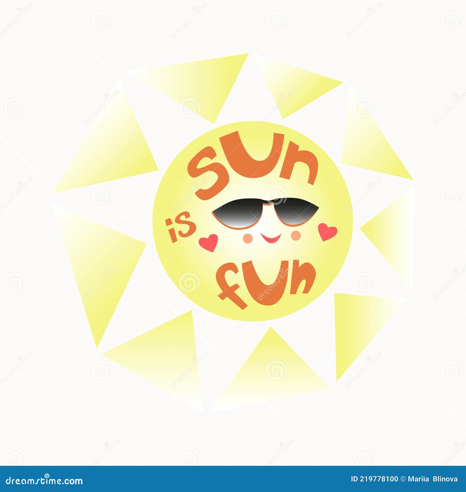 Funny Sun Icon Illustration Isolated on White Background with Lettering ...