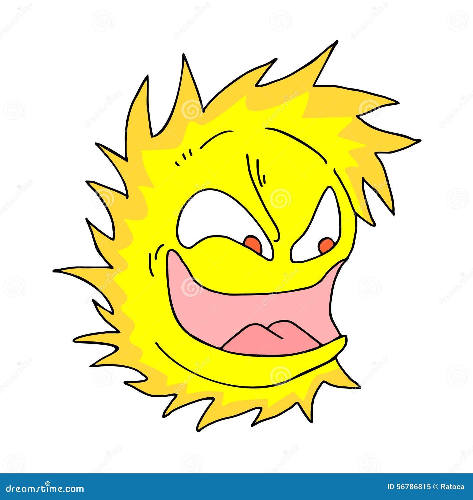 Funny sun illustration stock vector. Illustration of sunny - 56786815
