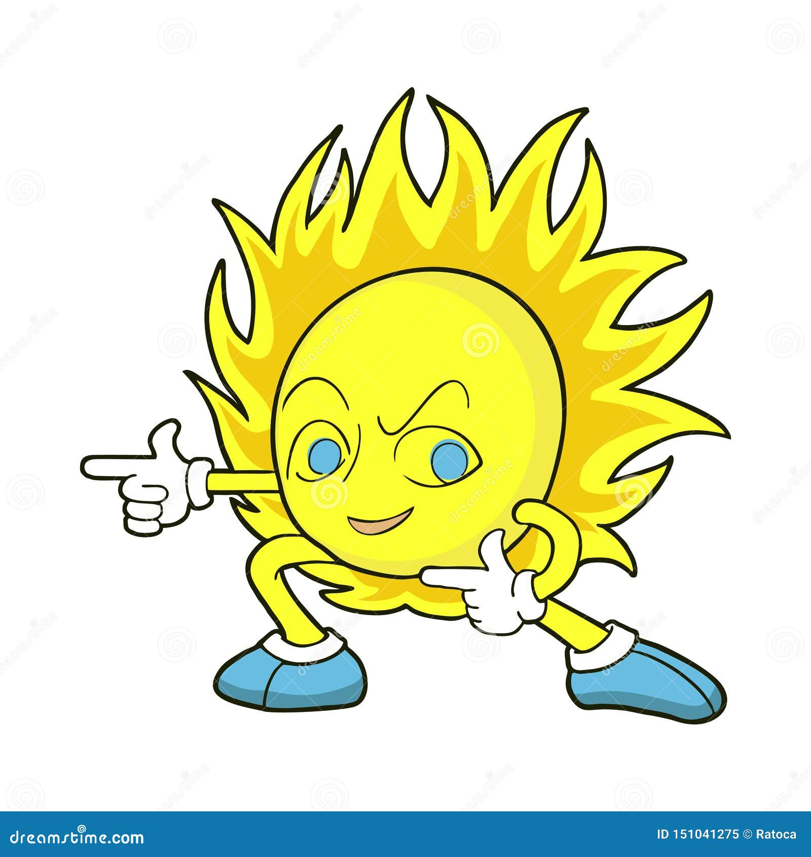 Funny sun pointing stock vector. Illustration of holidays - 151041275