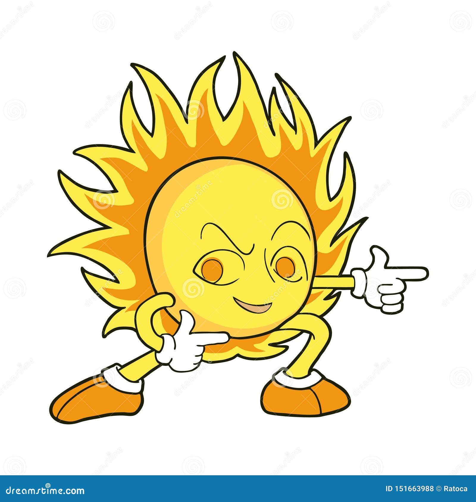 Funny sun pointing stock vector. Illustration of creative - 151663988