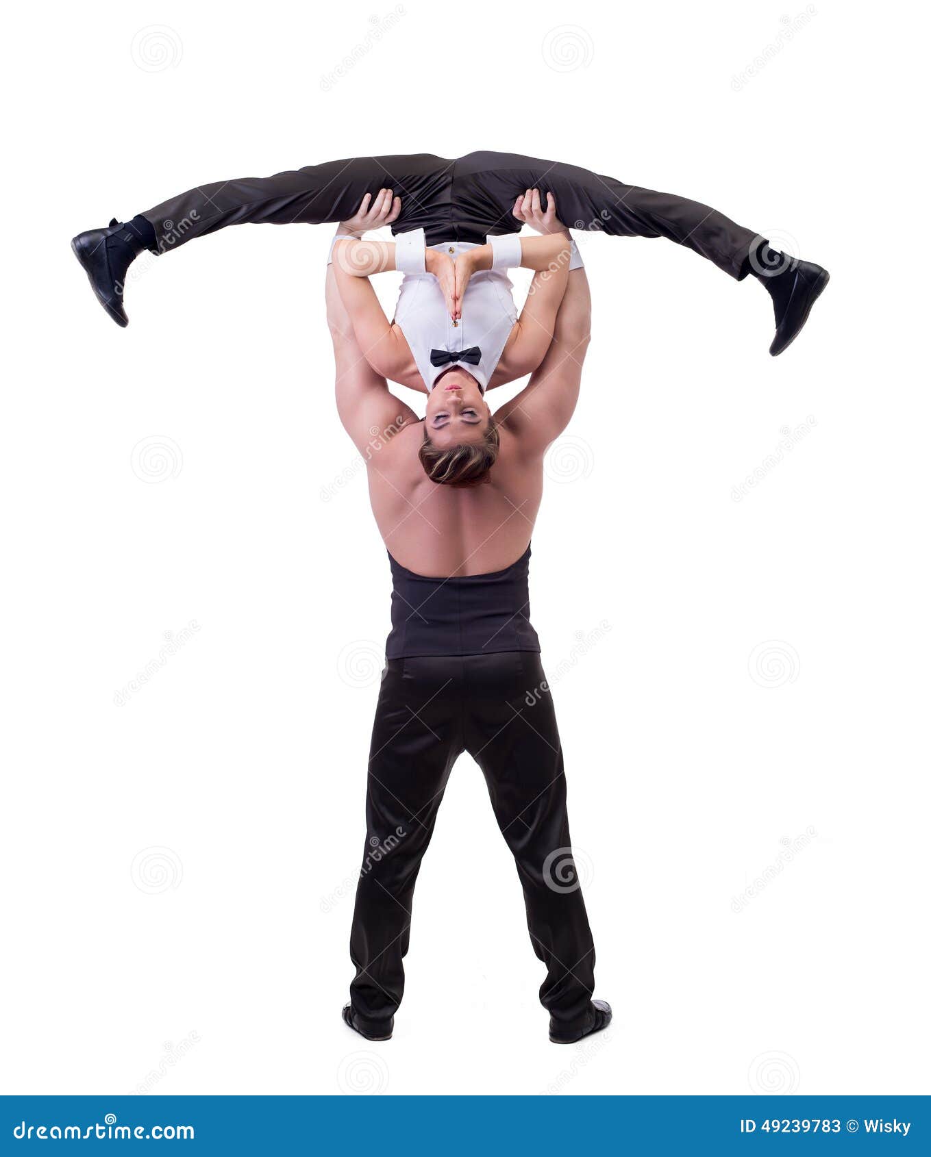 Funny Super Acrobats, Isolated on White Stock Image - Image of dancer ...