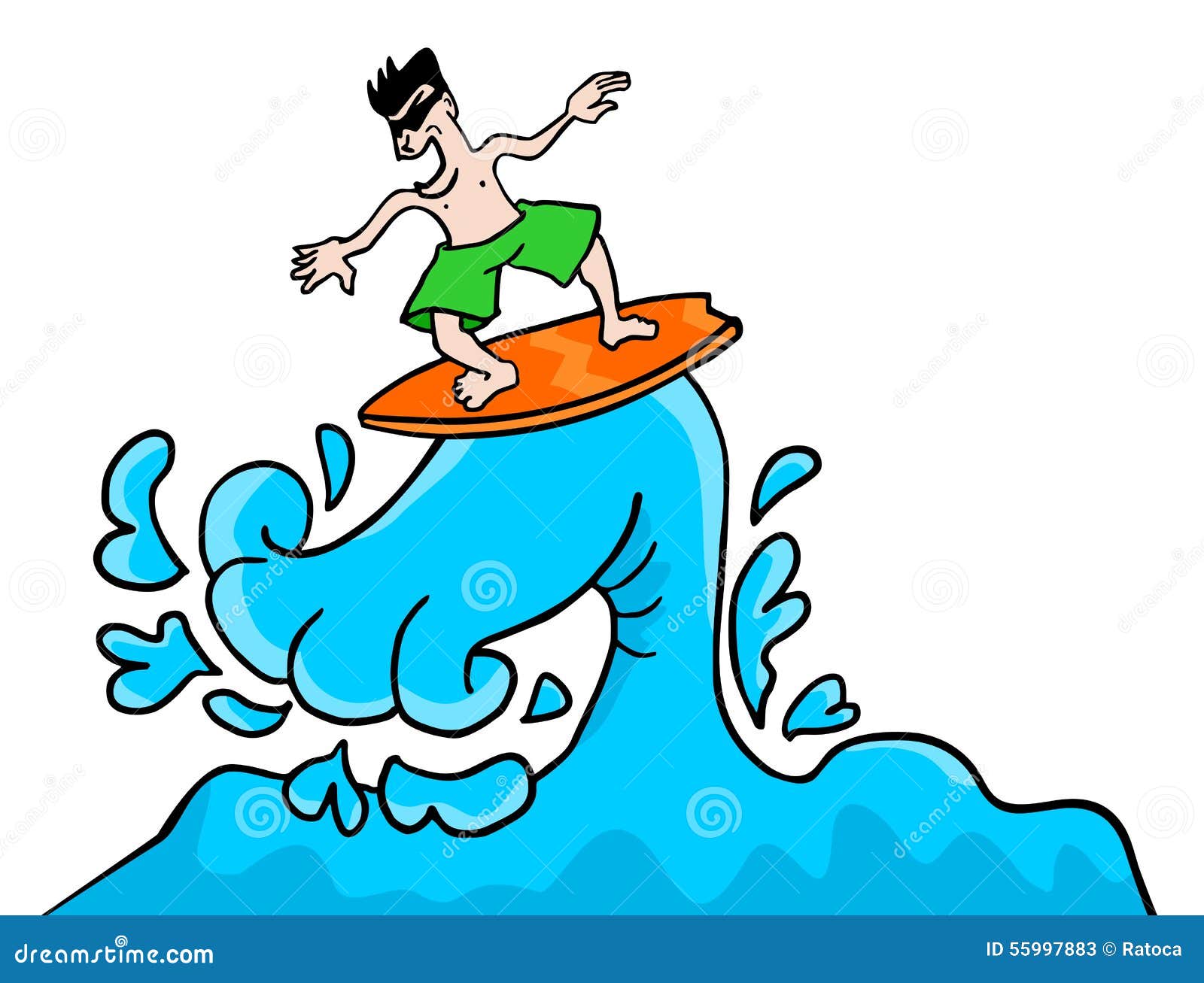 Funny Surf Player Cartoon In The Beach | CartoonDealer.com #111685823