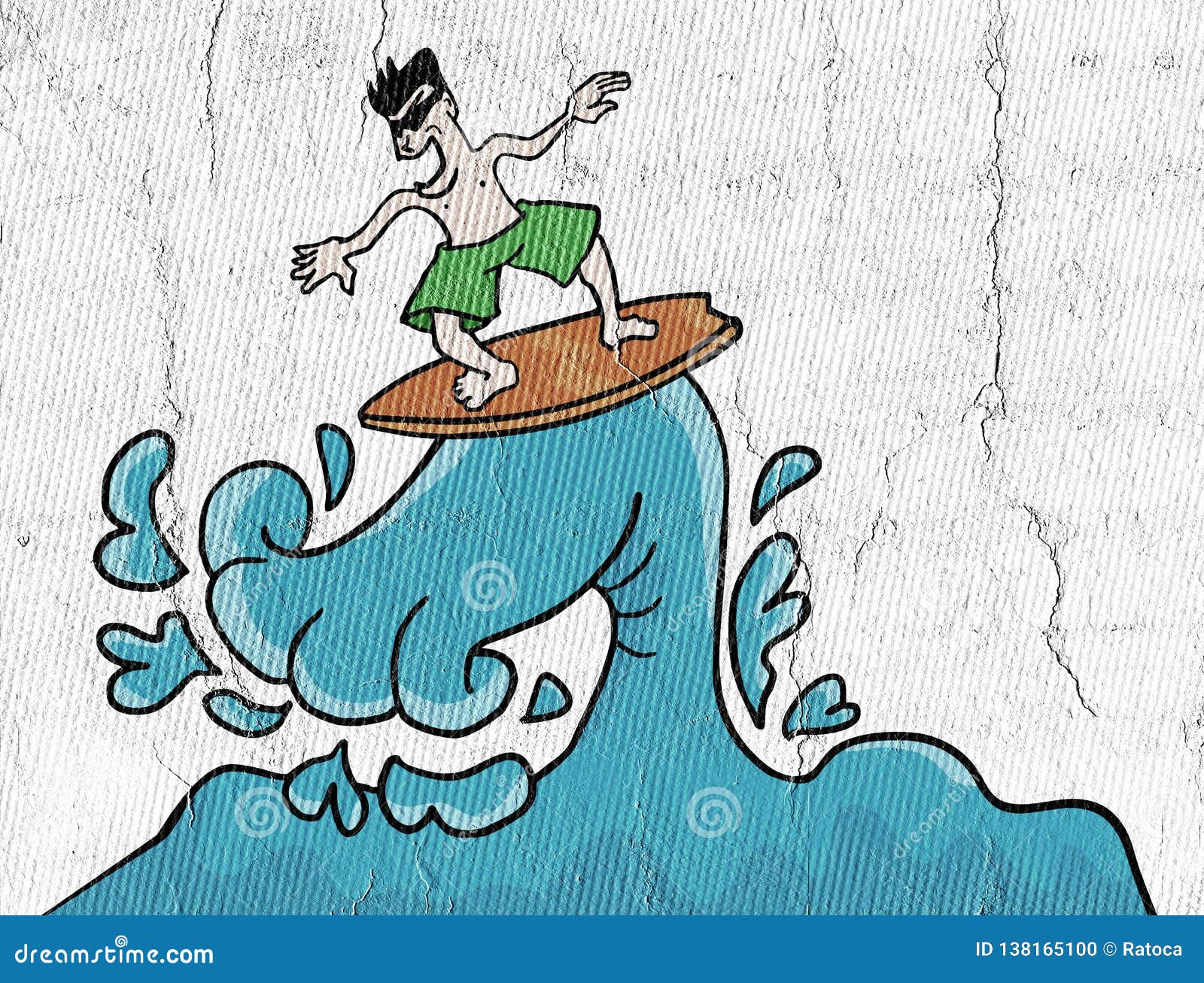 Funny Surf Player Cartoon In The Beach | CartoonDealer.com #111685823