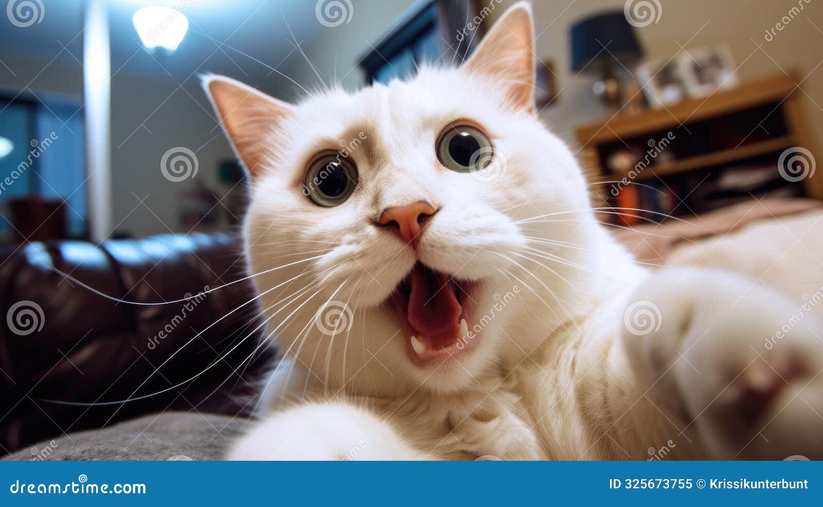 Funny Surprised Cat AI Generated Stock Image - Image of feline, lovely ...