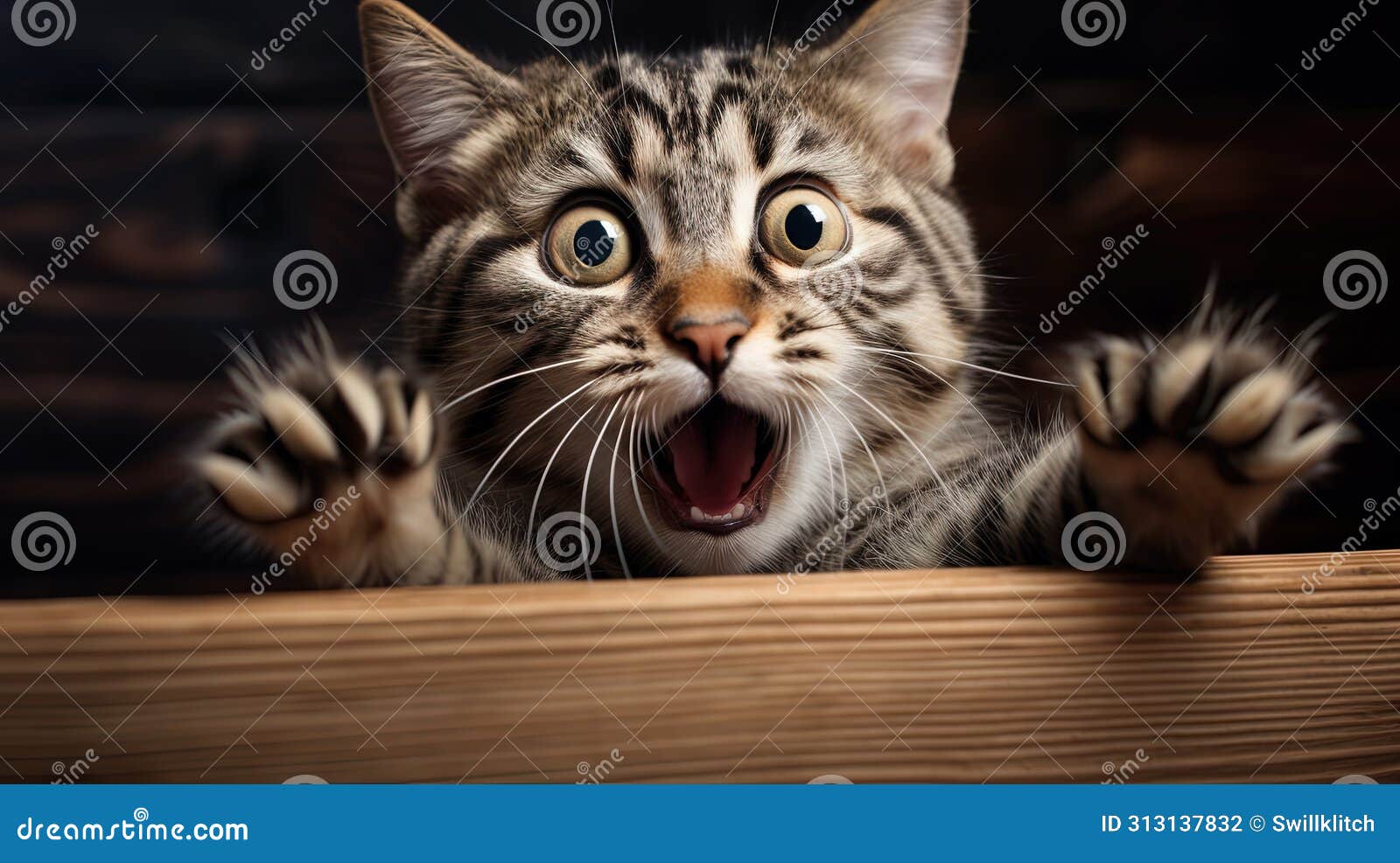 Funny Surprised Cat with a Questioning Pose. a Cute Kitten Asks in ...