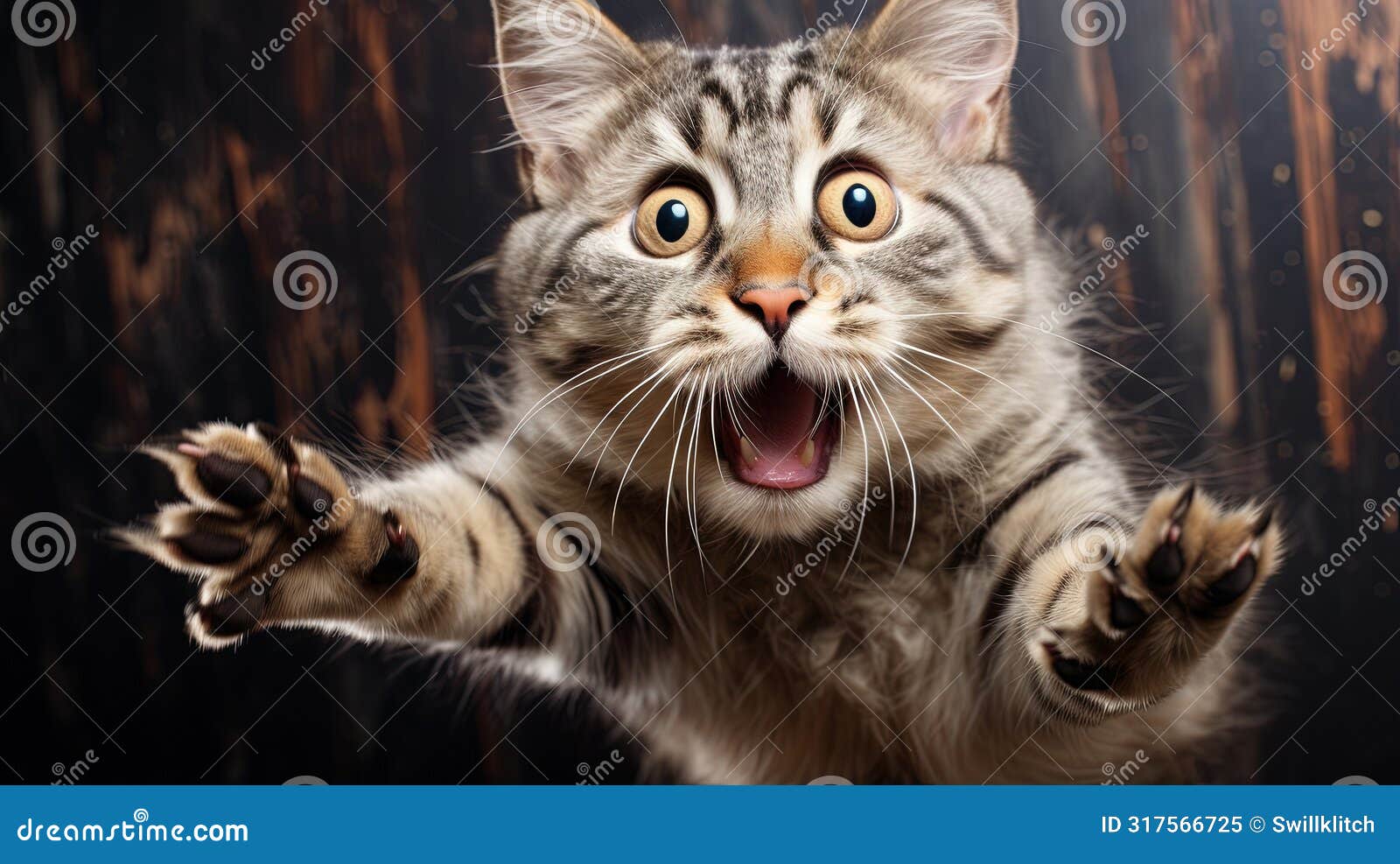 Funny Surprised Cat with a Questioning Pose. a Cute Kitten Asks in ...