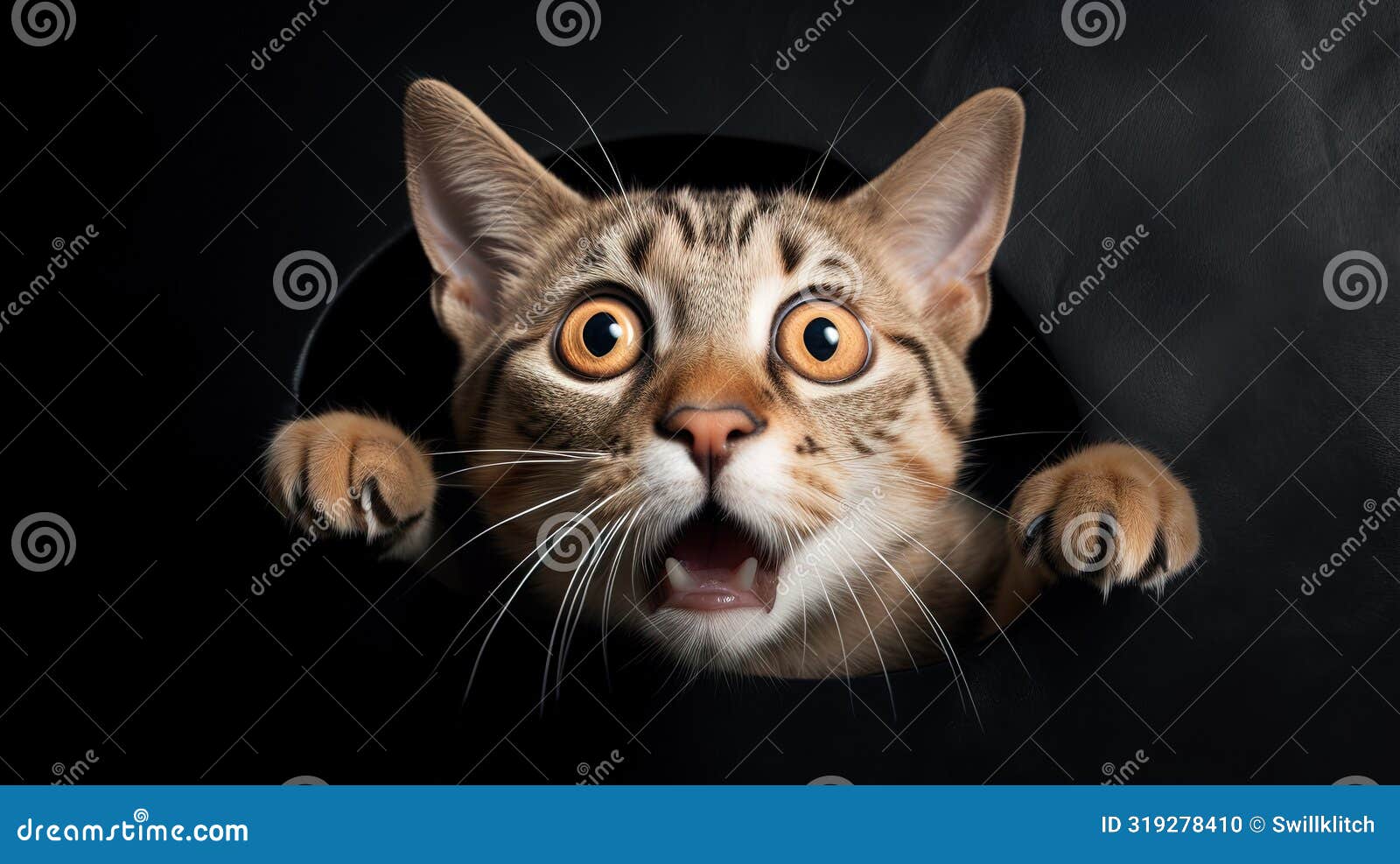 Funny Surprised Cat with a Questioning Pose. a Cute Kitten Asks in ...