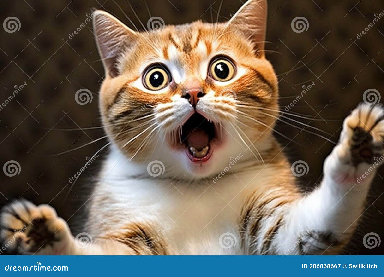 Funny Surprised Cat with a Questioning Pose. a Cute Kitten Asks in ...