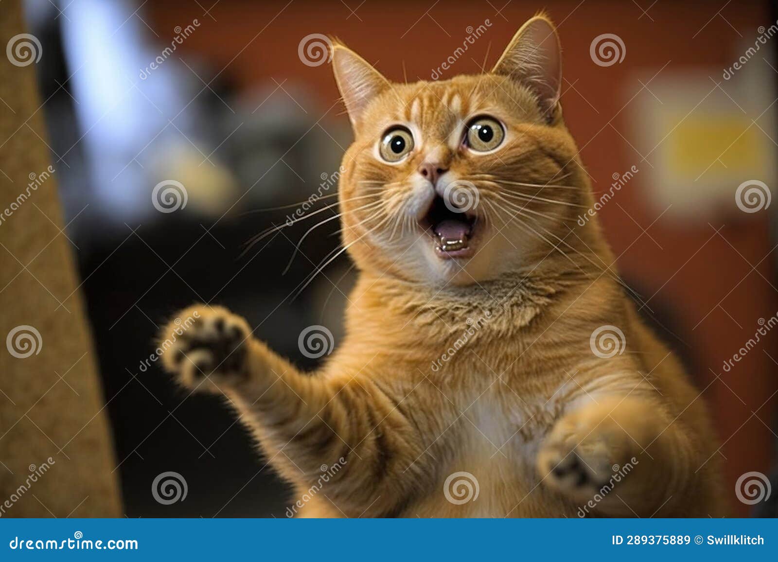 Funny Surprised Cat with a Questioning Pose. a Cute Kitten Asks in ...