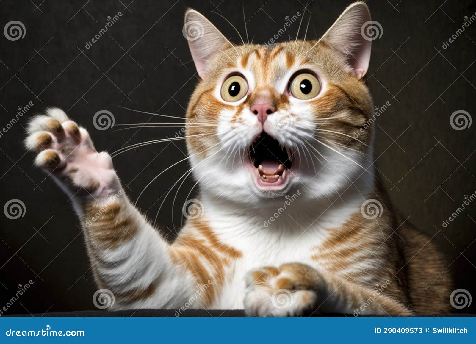 Funny Surprised Cat with a Questioning Pose. a Cute Kitten Asks in ...