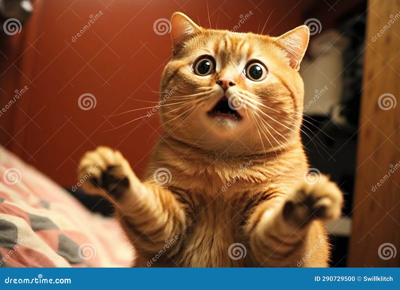 Funny Surprised Cat with a Questioning Pose. a Cute Kitten Asks in ...